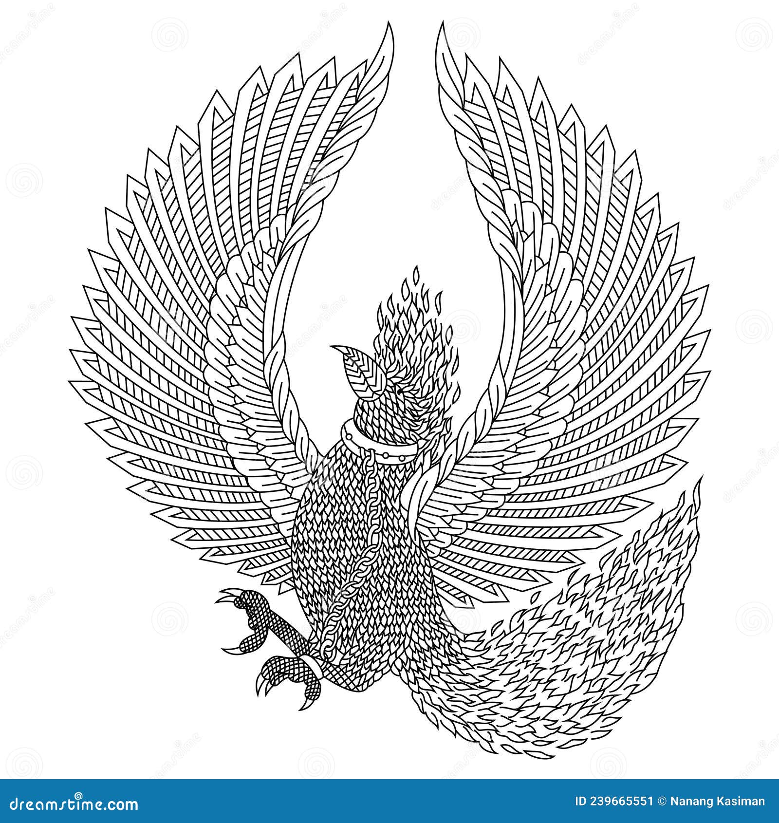 Hand Drawn of Phoenix in Zentangle Style Stock Vector - Illustration of ...