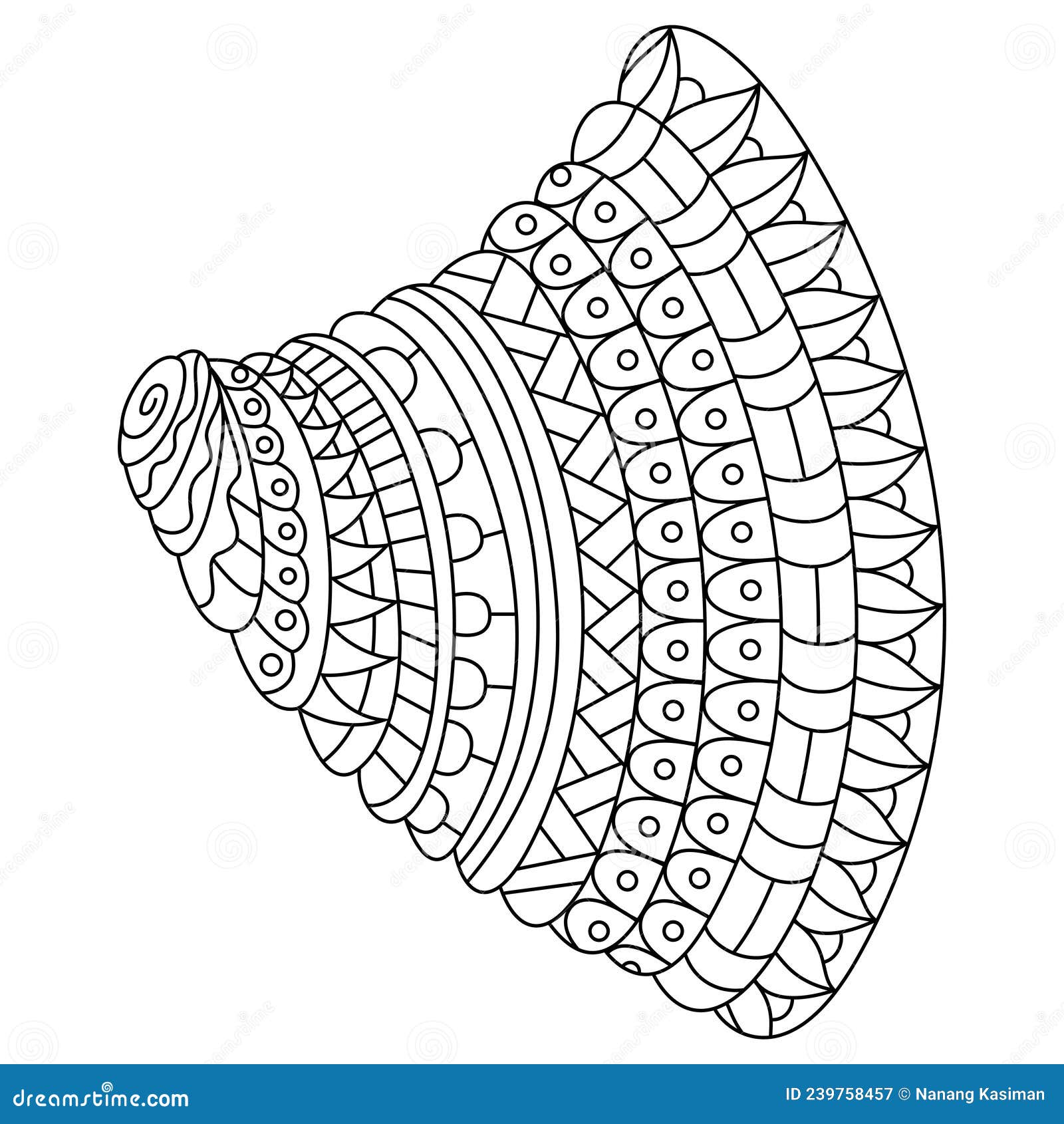 Hand Drawn of Shells in Zentangle Style Stock Vector - Illustration of ...