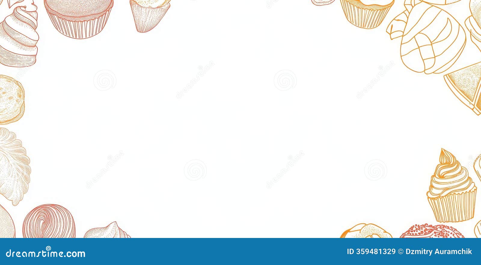 Illustration 2: Hand-Drawn Sketch Border of Bakery Goods Stock Image ...