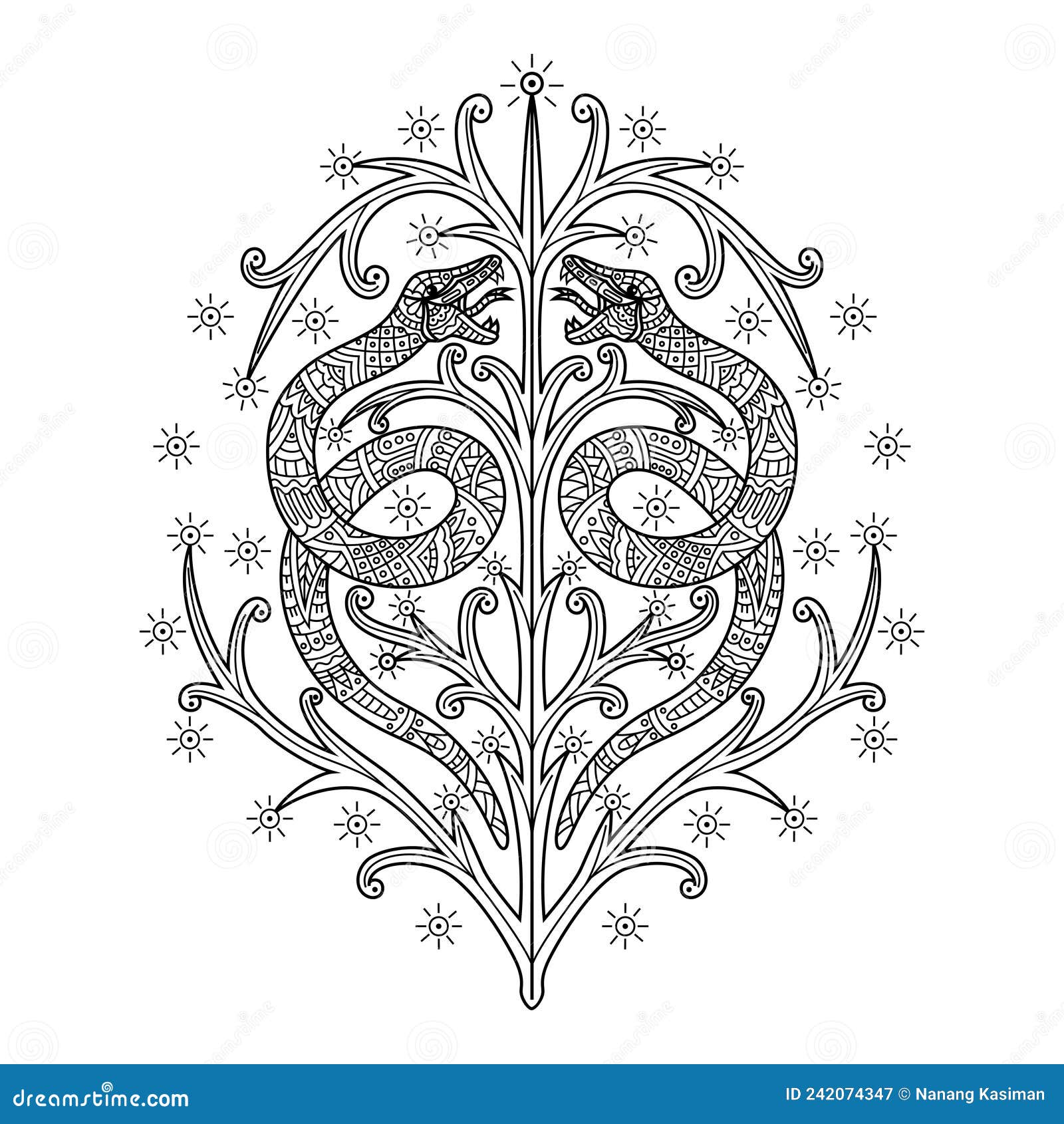 Hand Drawn of Snake in Zentangle Style Stock Vector - Illustration of ...