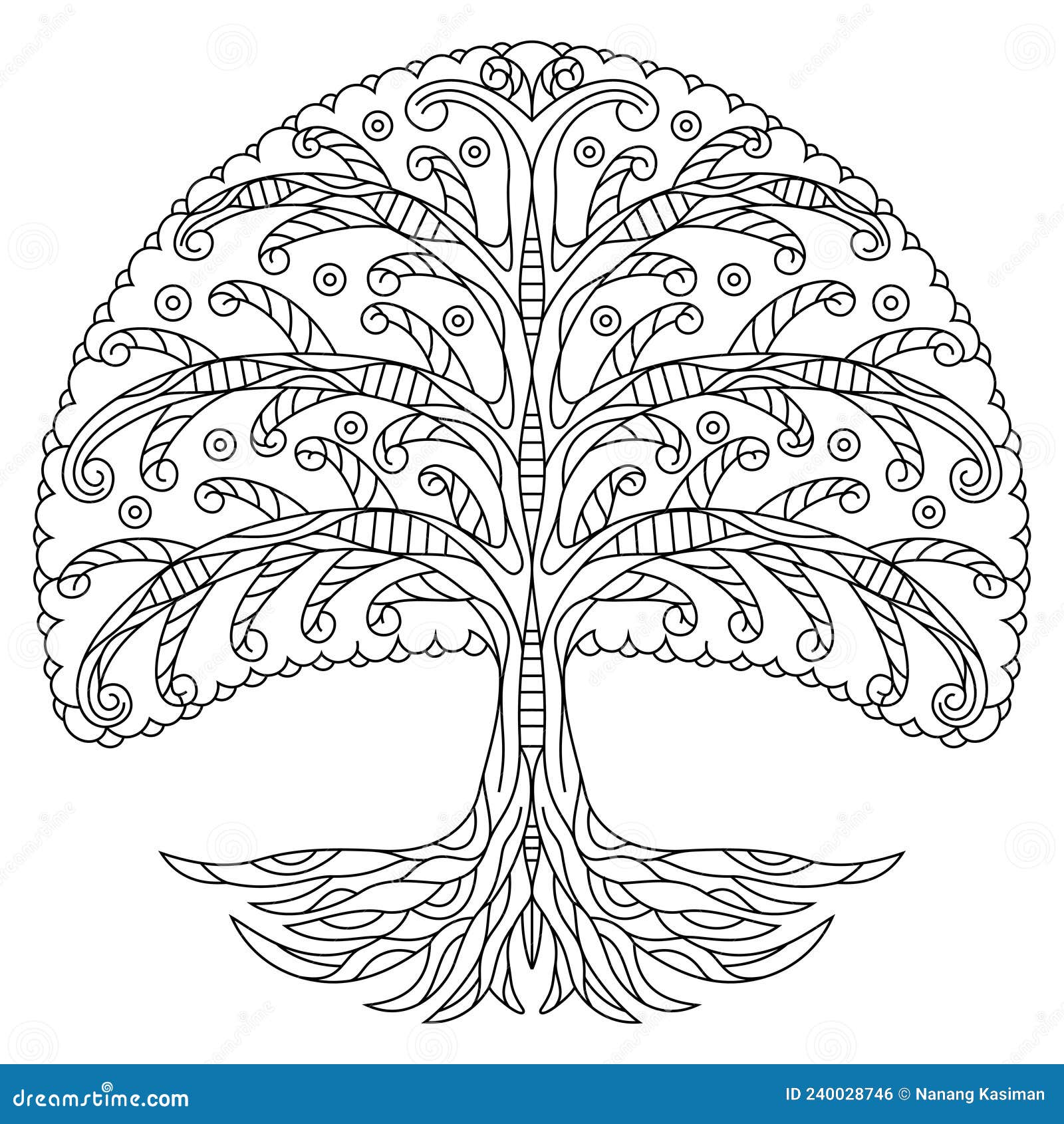 Hand Drawn of Tree in Zentangle Style Stock Vector - Illustration of ...