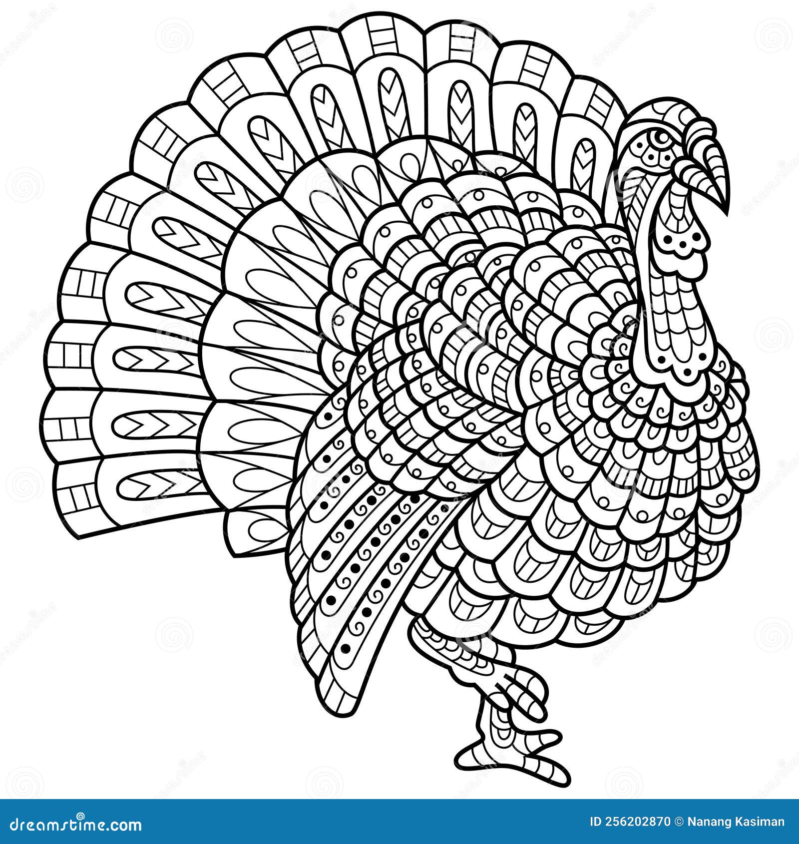 Hand Drawn of Turkey in Zentangle Style Stock Vector - Illustration of ...