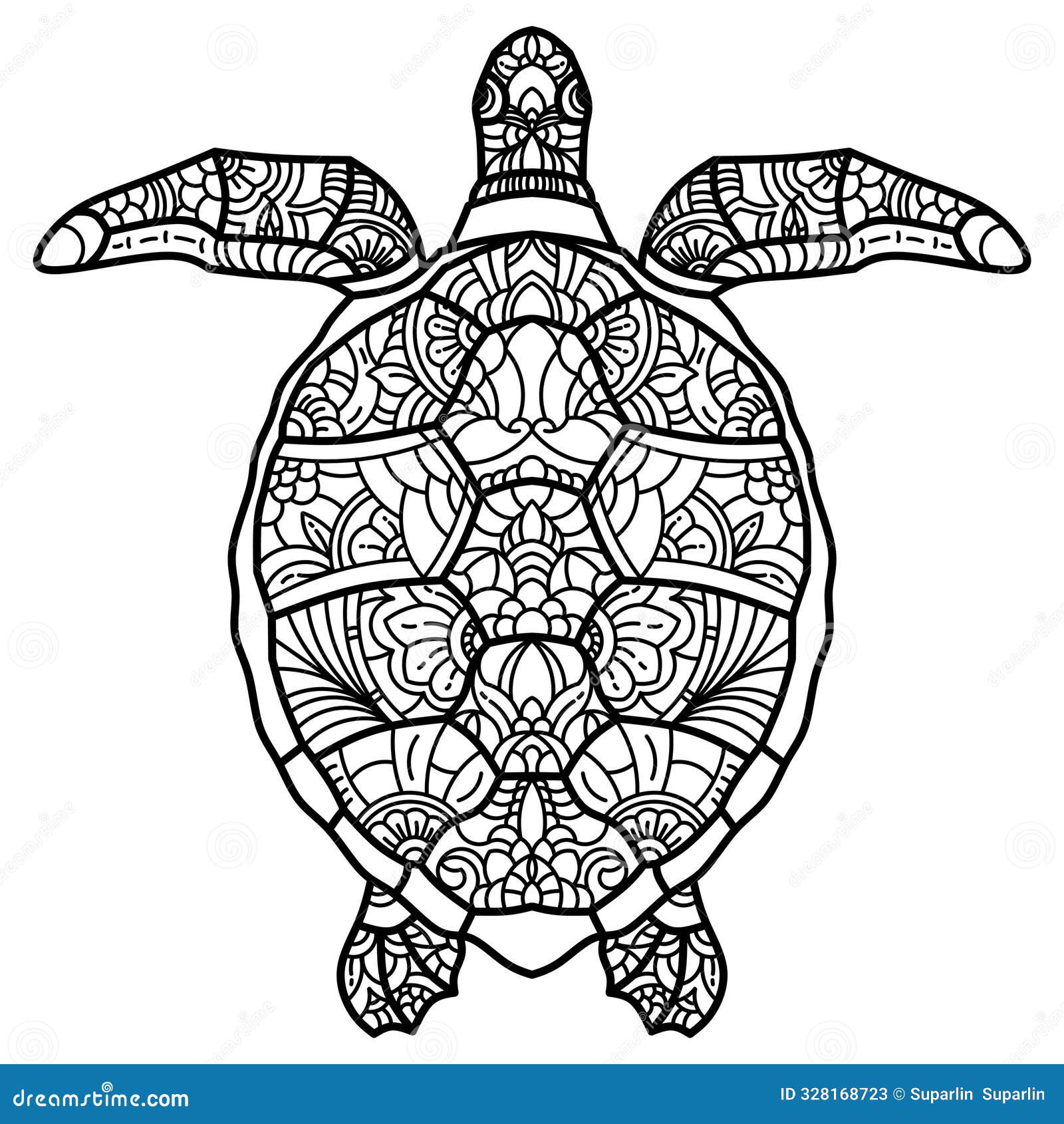 Hand Drawn of Turtle in Zentangle Style Stock Illustration ...