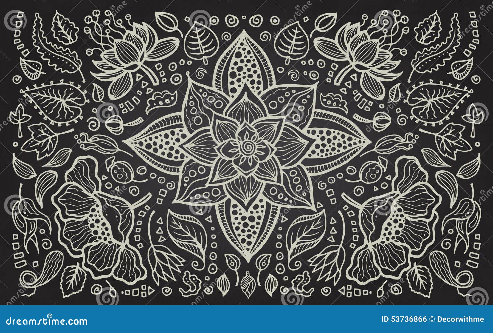 Illustration of Hand Drawn Vintage Floral Retro Stock Vector ...