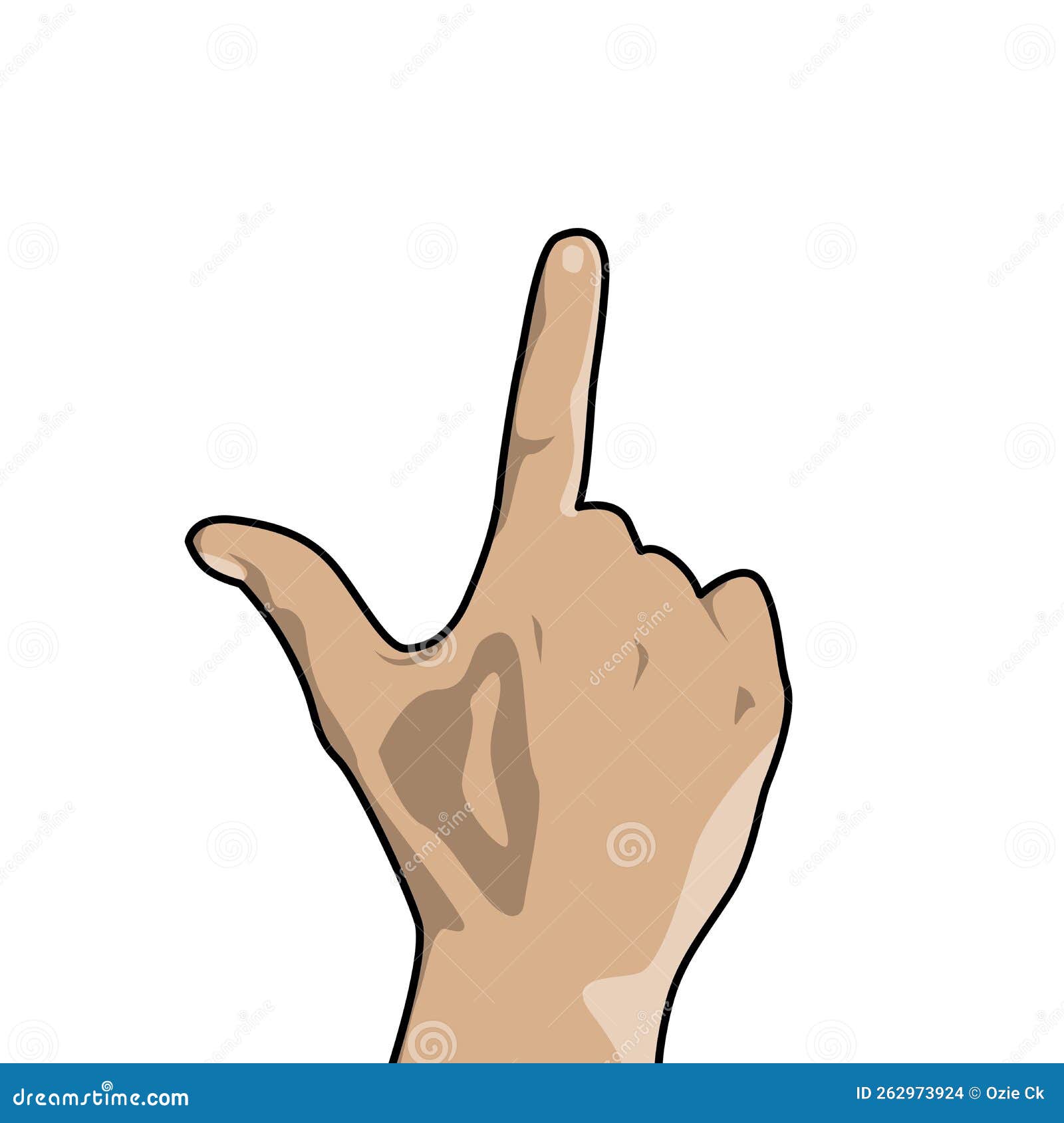 Illustration of a Hand with a Finger Pointing Upwards Stock ...