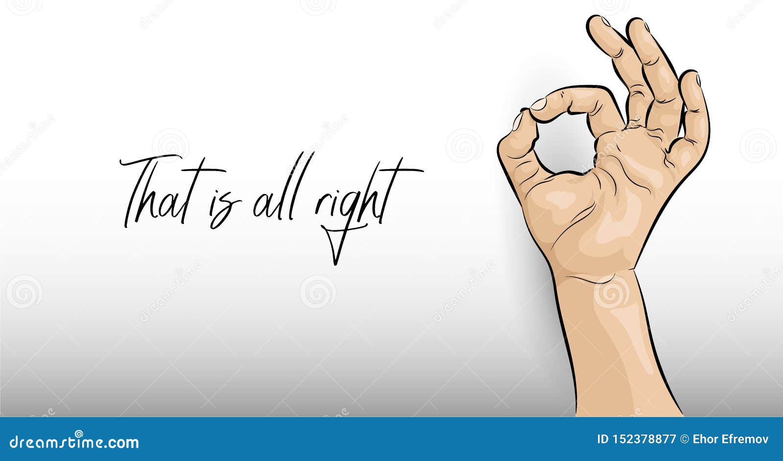 That is All Right.Hand Gesture on a Light Background. Stock Vector ...