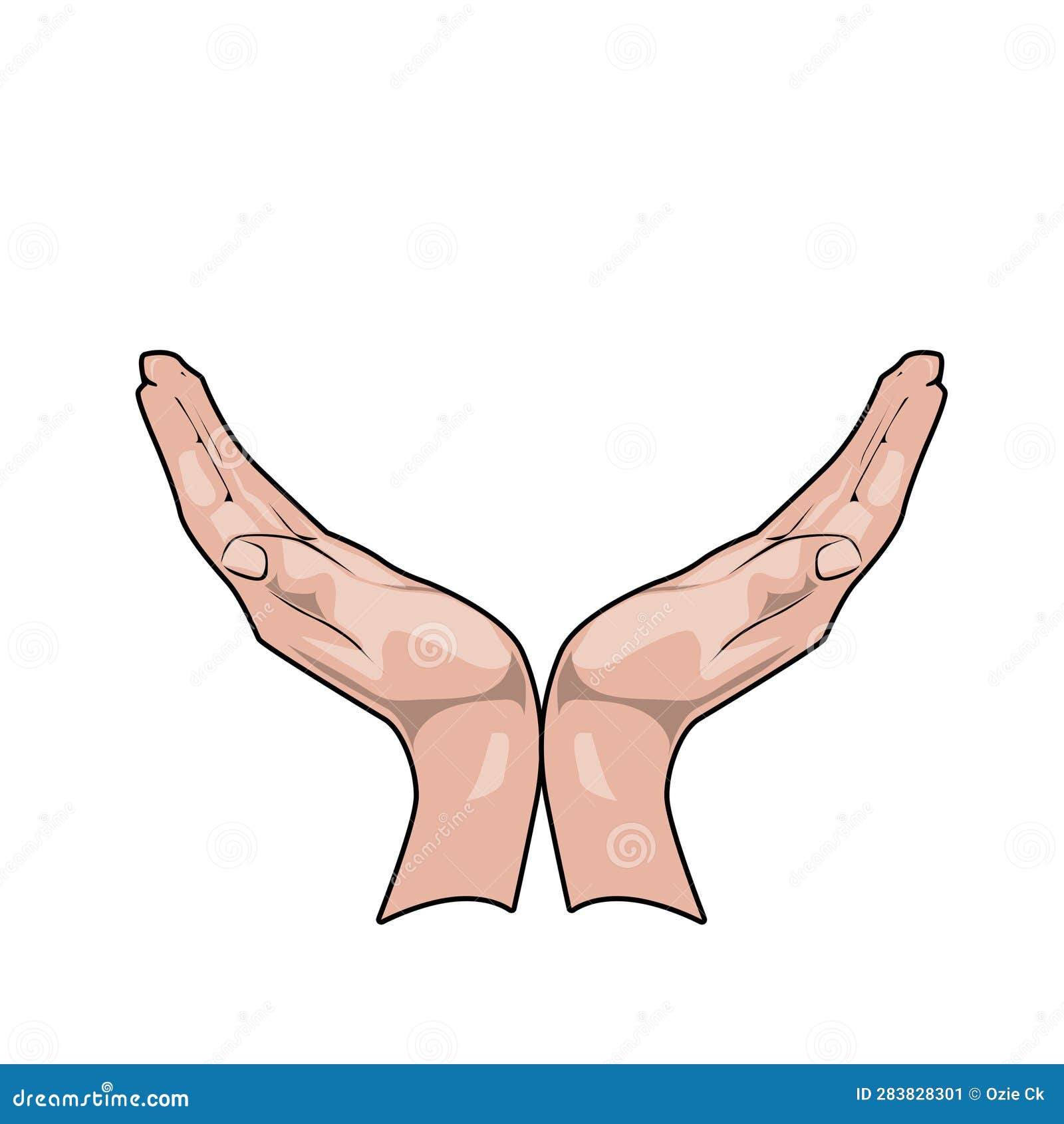 Illustration of a Hand Gesture Facing Upwards As If Supporting or ...