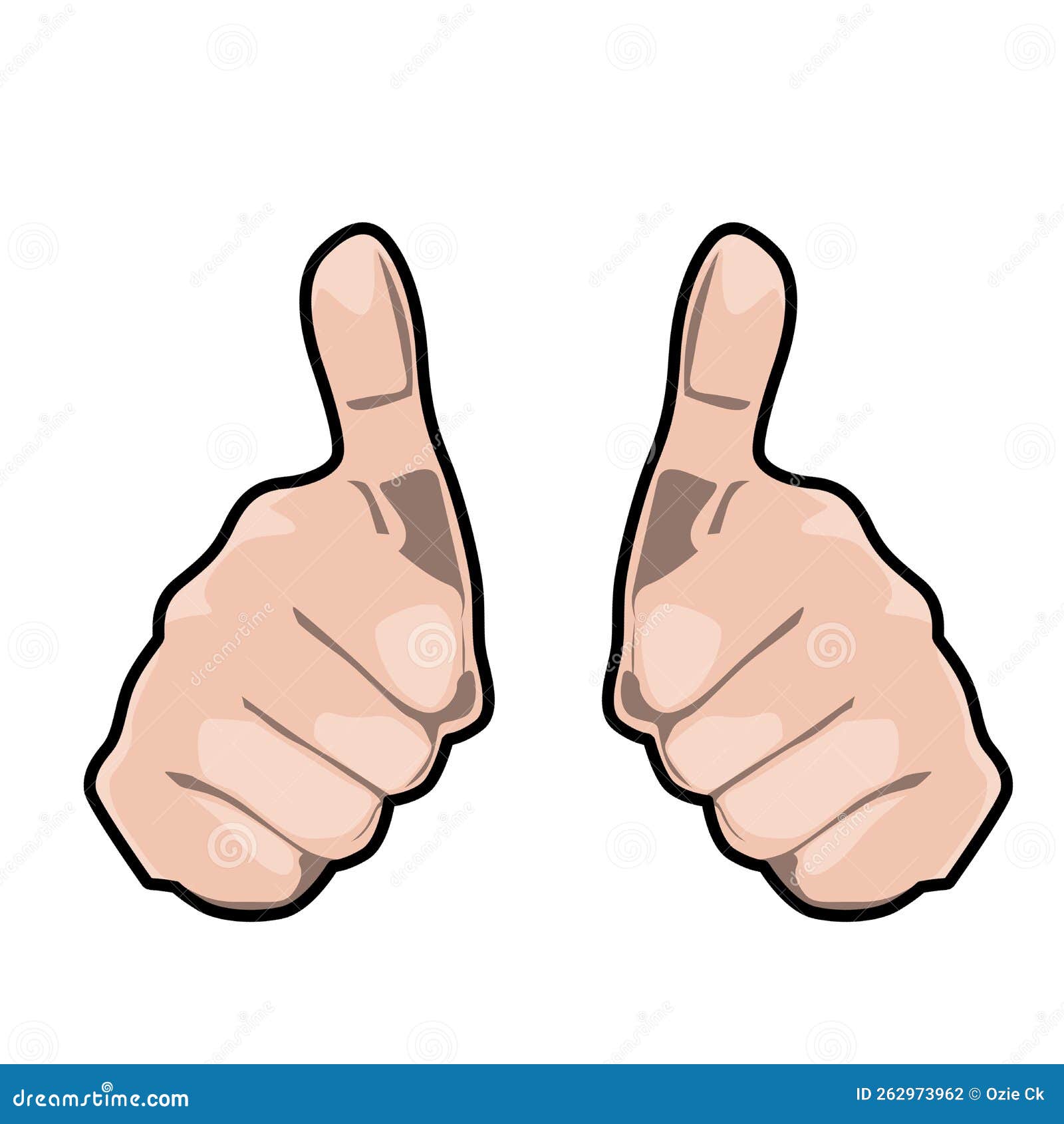 Illustration of a Hand Gesture by Raising Both Thumbs, a Sign of ...