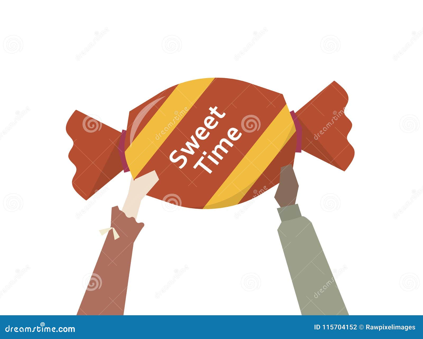 Illustration of a Hand Holding Candy Stock Illustration - Illustration ...