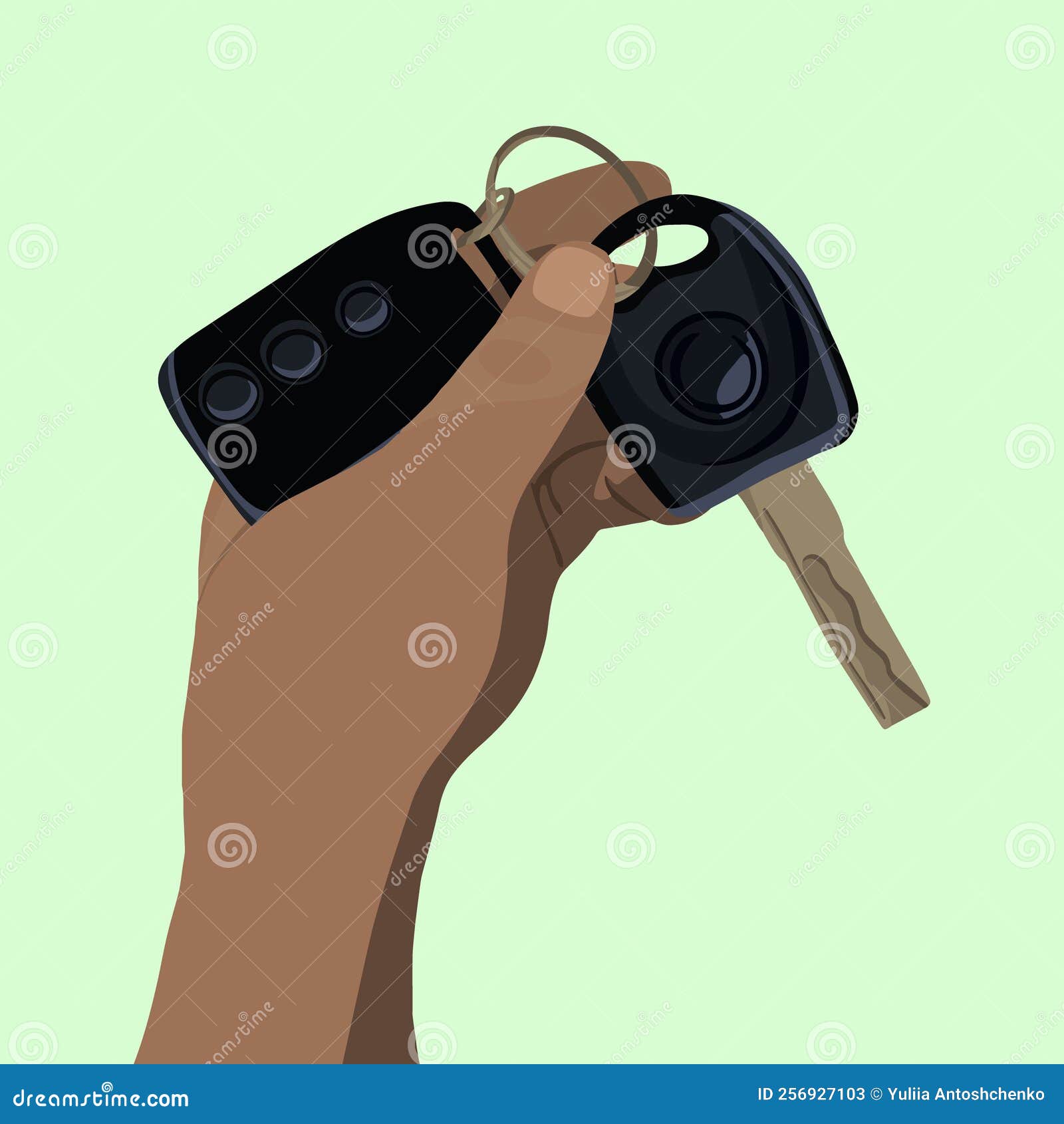 Illustration of Hand Holding Car Keys. Stock Vector - Illustration of ...