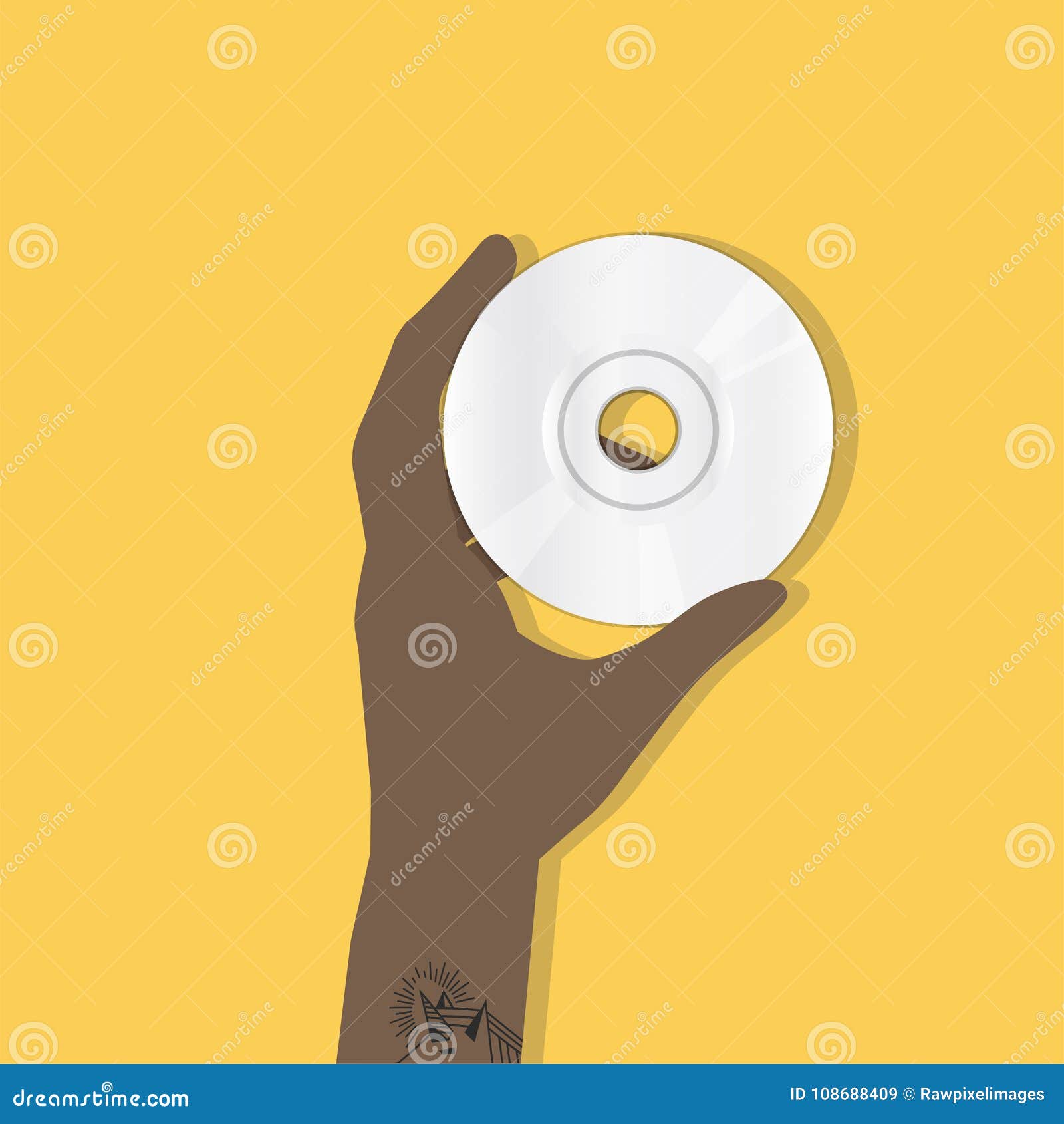 Illustration of Hand Holding Cd Disk Stock Illustration - Illustration ...