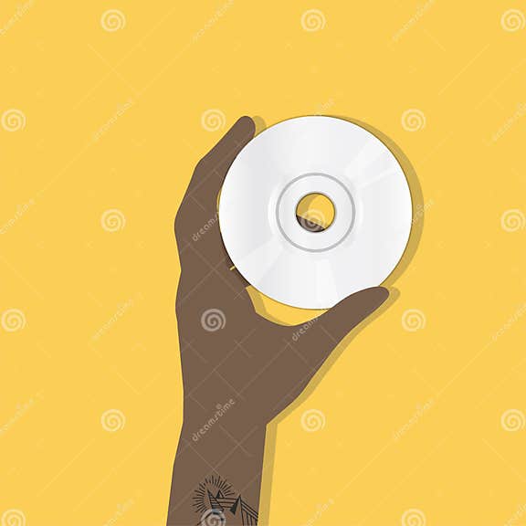 Illustration of Hand Holding Cd Disk Stock Illustration - Illustration ...