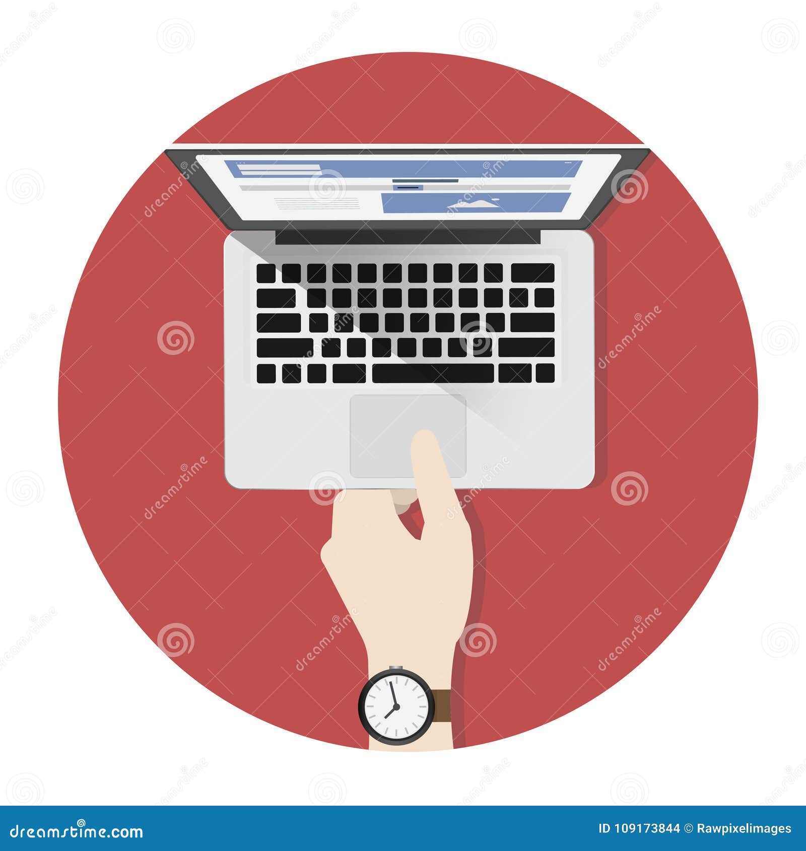 Illustration of Hand Holding Computer Laptop Stock Illustration ...