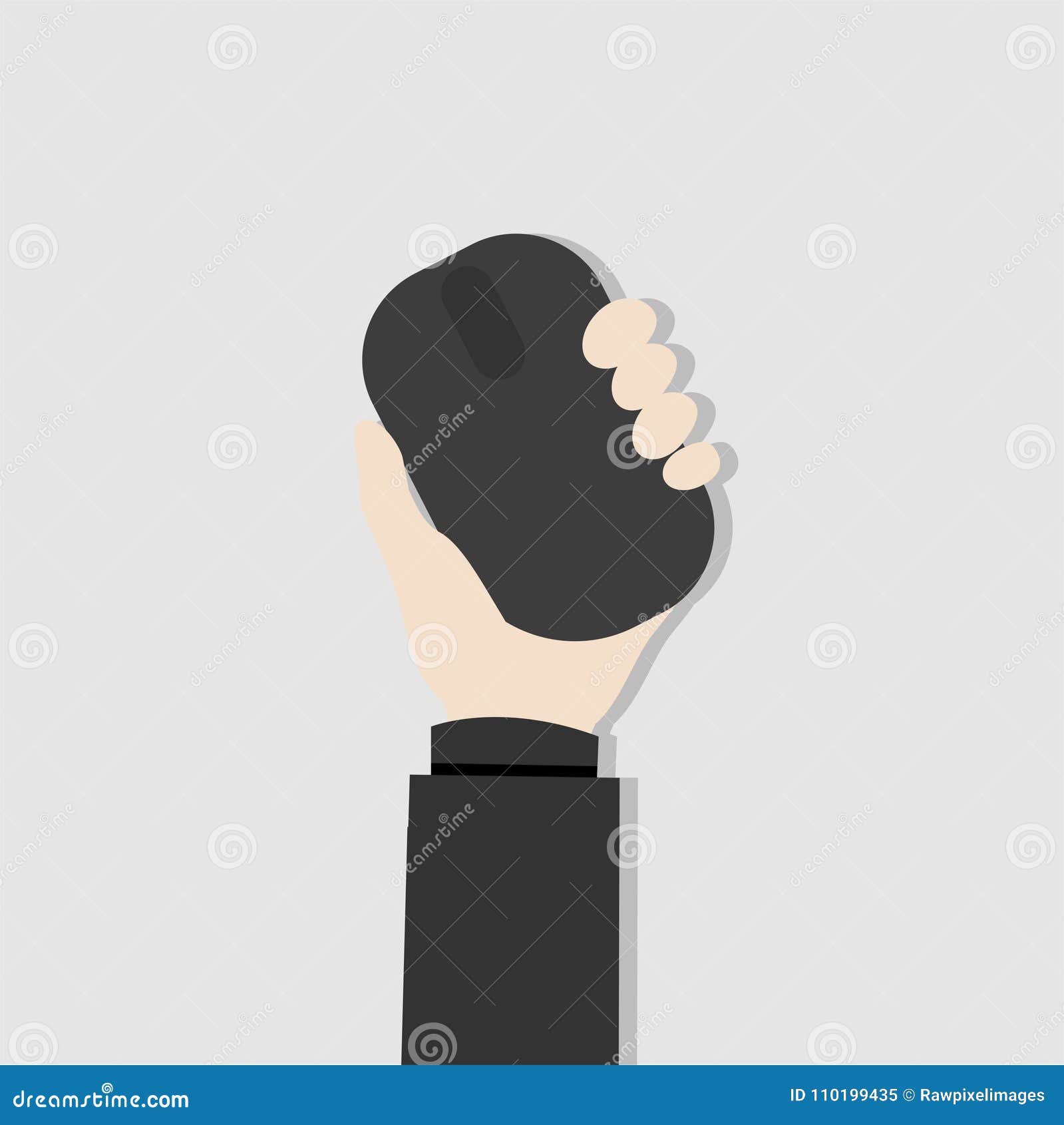 Illustration of Hand Holding Mouse Stock Illustration - Illustration of ...