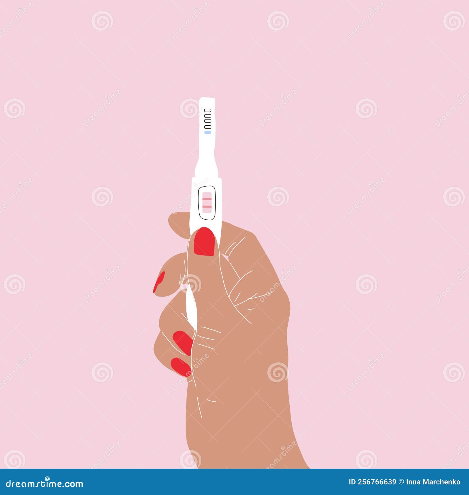 Illustration of Hand Holding Positive Pregnancy Test Stock Vector ...