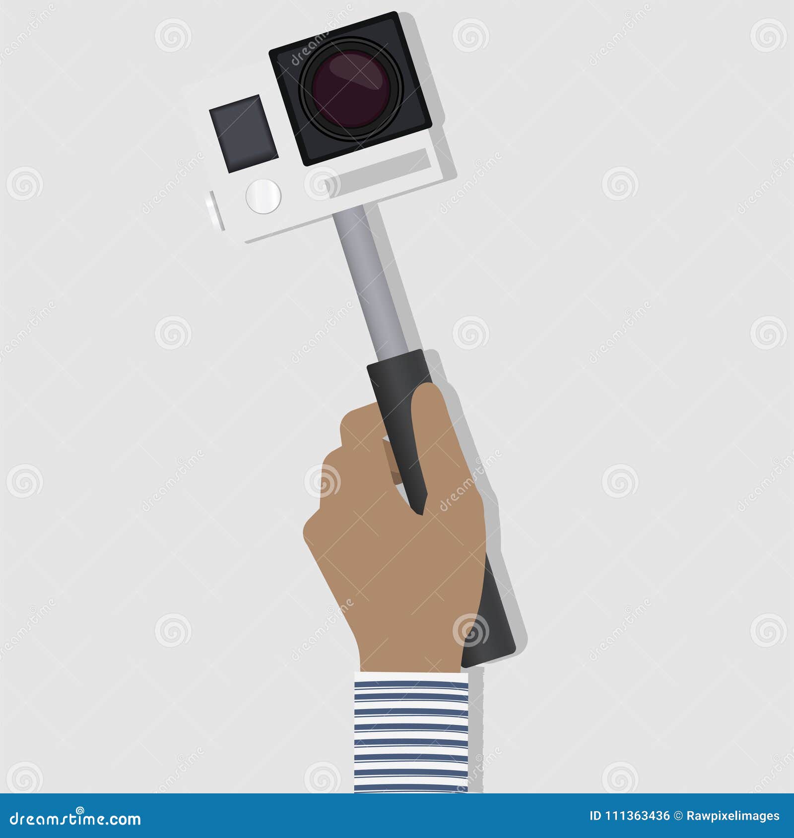 Illustration of Hand Holding Selfie Stick Stock Illustration ...