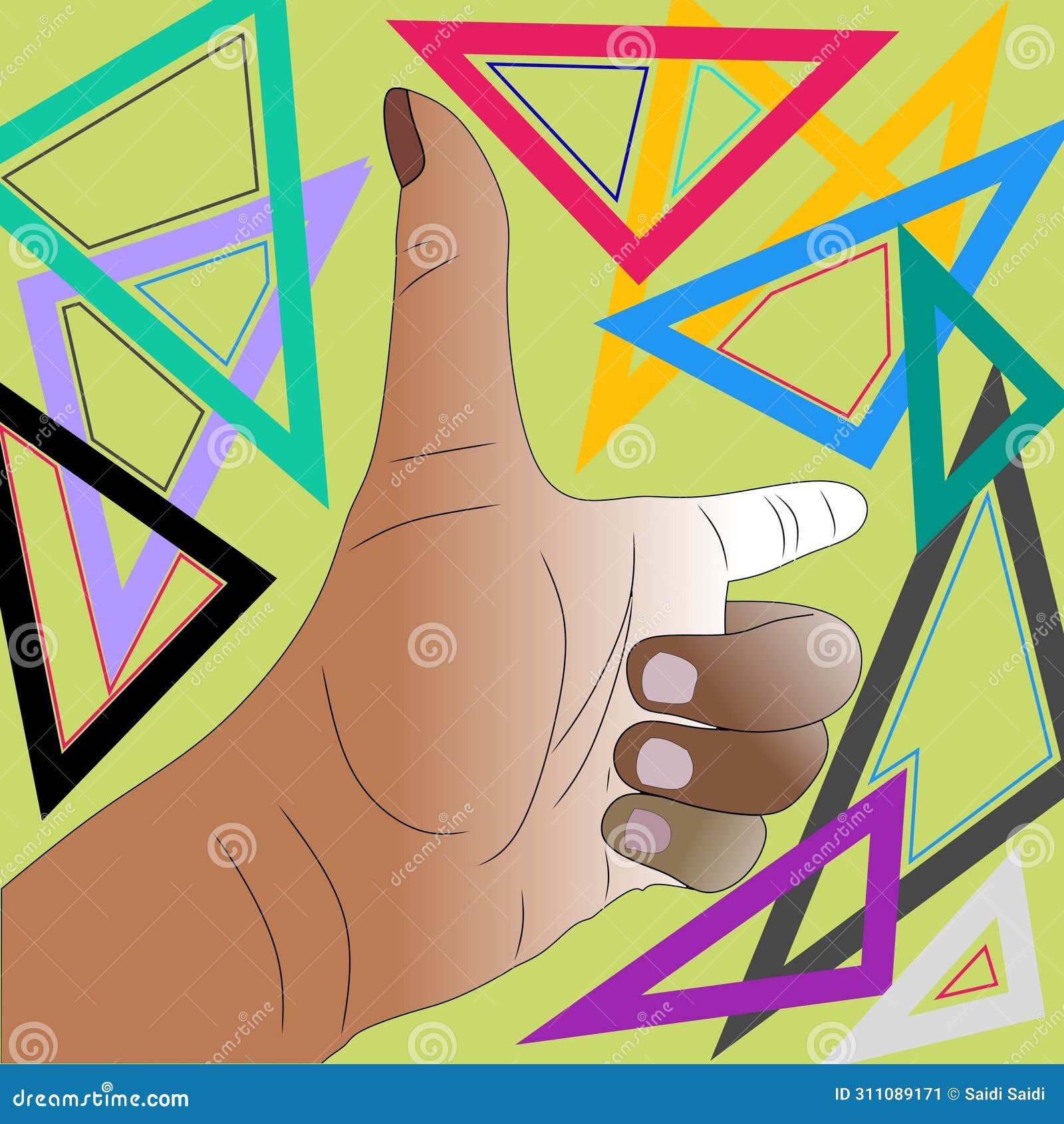 Illustration of a Hand with the Index Finger Pointing Forward, in a ...