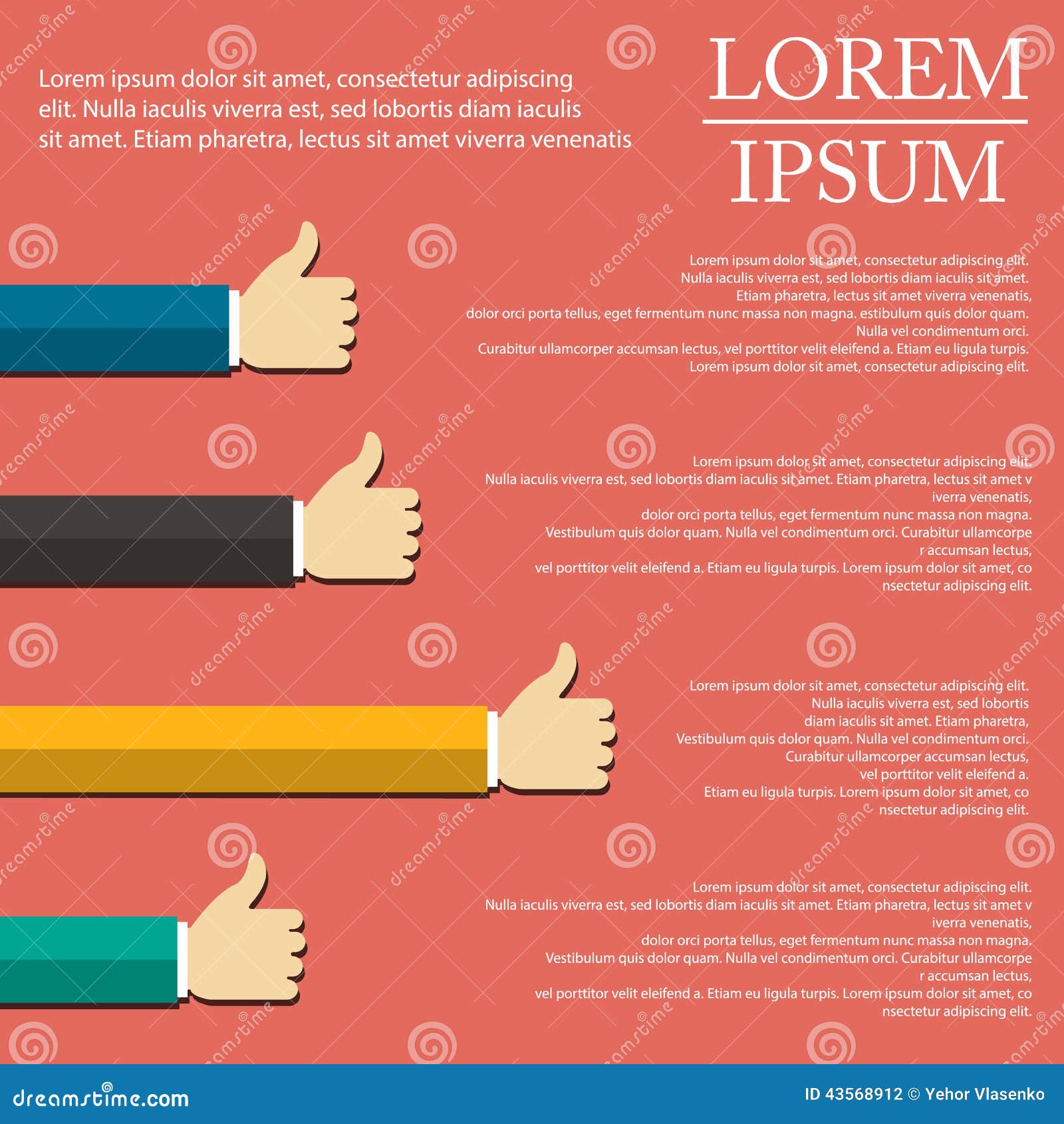 Illustration of Hand Infographic in Flat Design on Background Stock ...