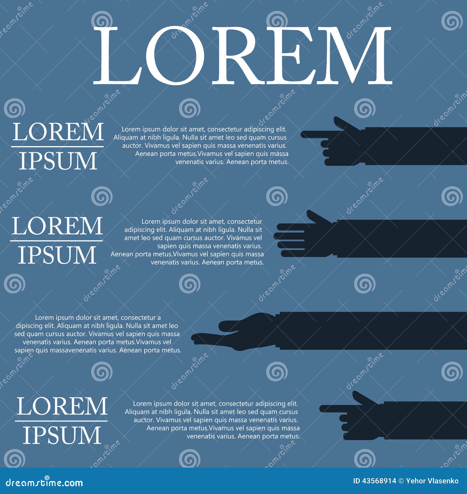 Illustration of Hand Infographic in Flat Design on Background Stock ...