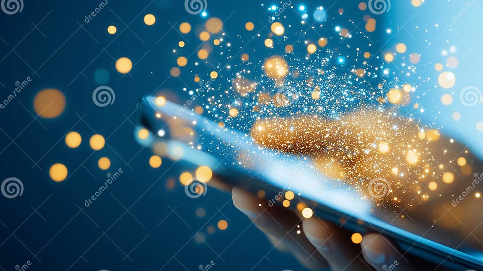 Illustration of a Hand Interacting with a Device, Symbolizing Modern ...