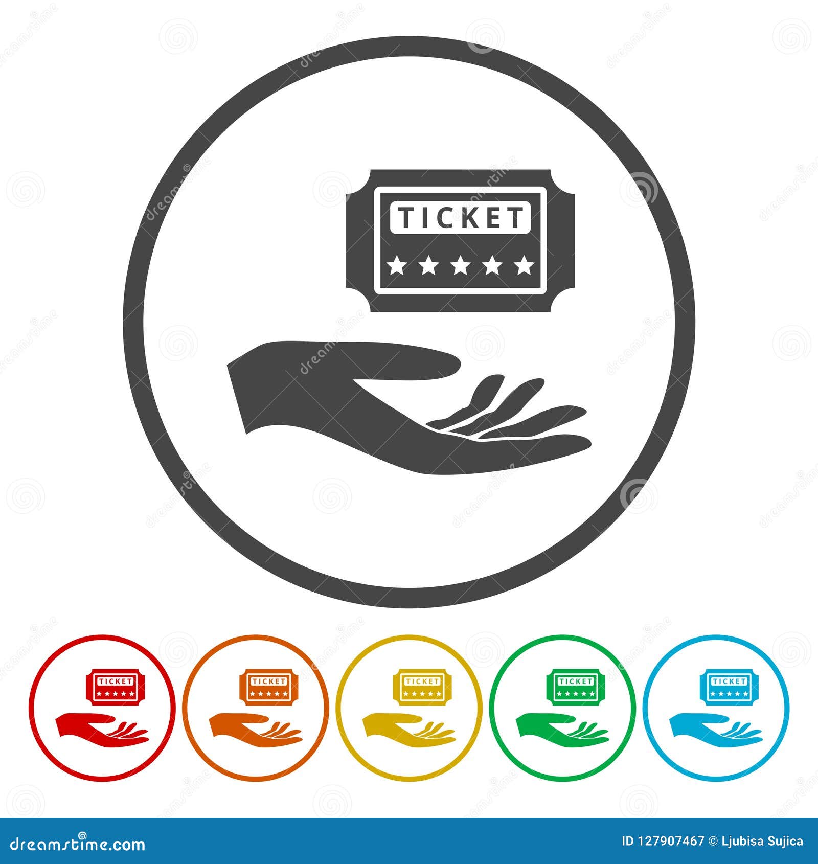 Illustration of a Hand Offering Ticket Stock Illustration ...
