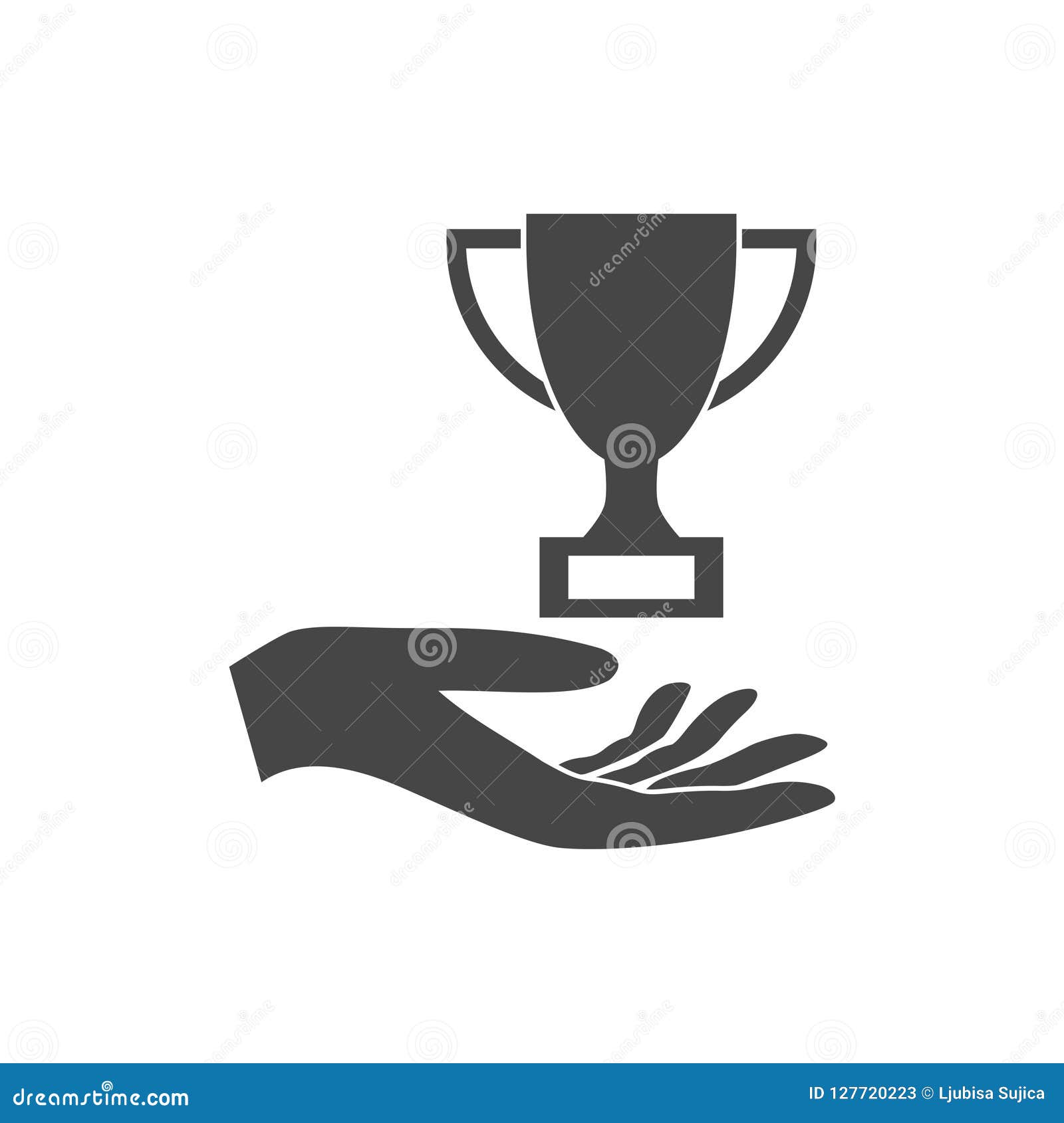 Illustration of a Hand Offering Trophy Stock Vector - Illustration of ...