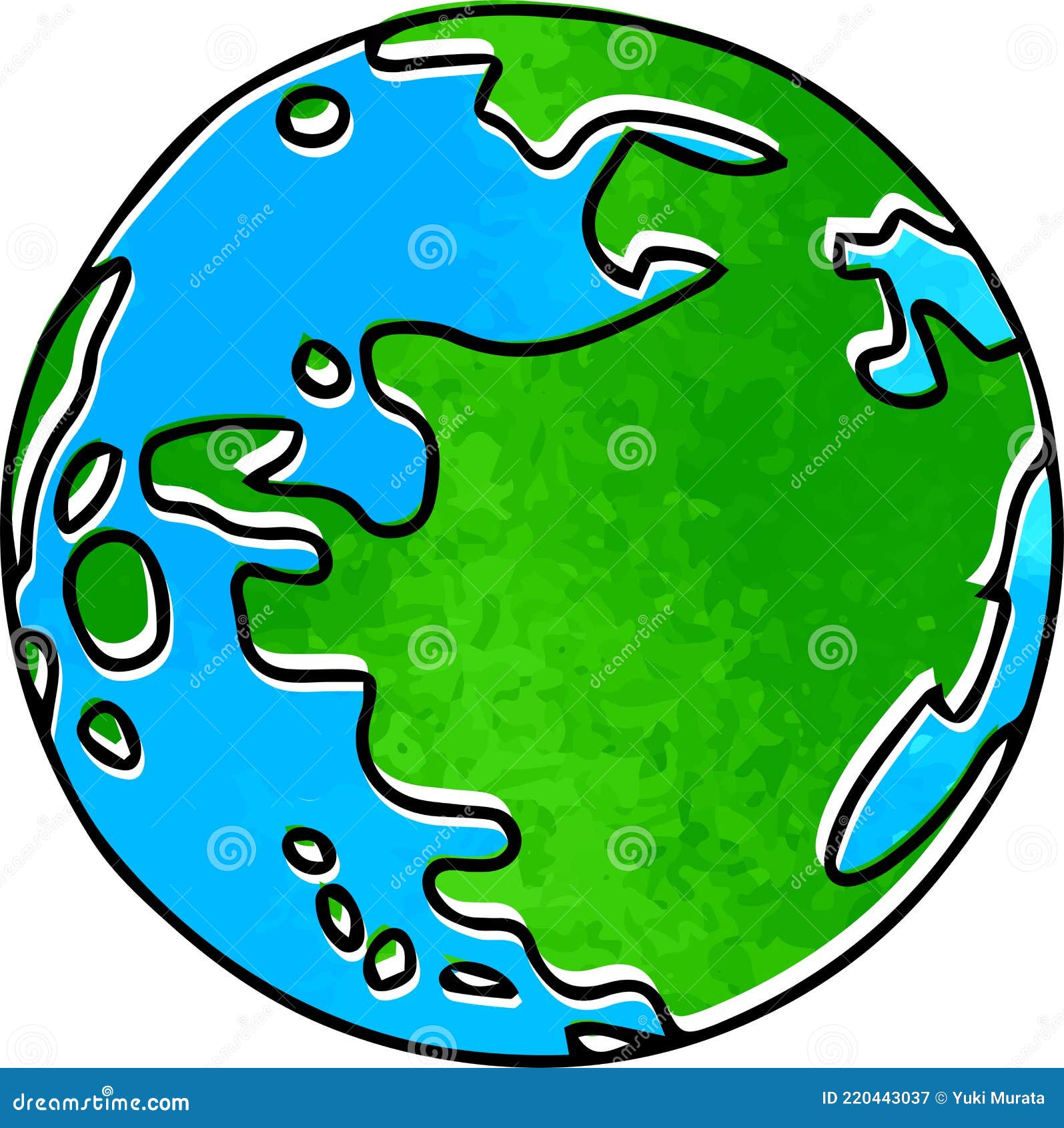 Hand-painted Texture Style Earth Stock Vector - Illustration of ...