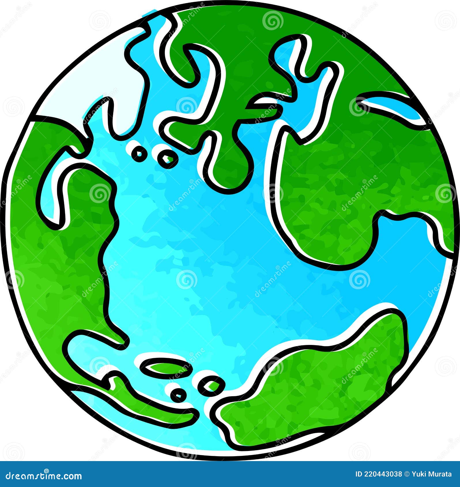 Hand-painted Texture Style Earth Stock Vector - Illustration of planet ...