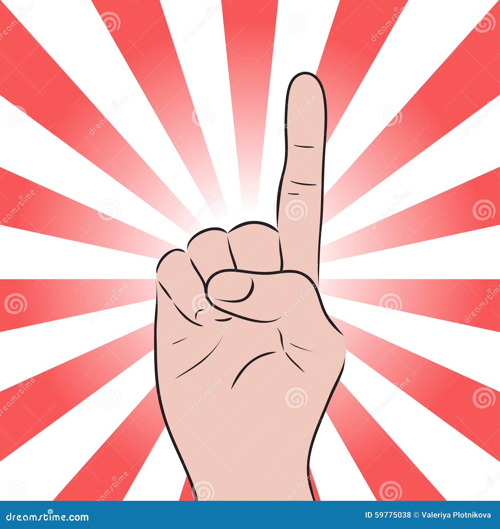 Illustration of a Hand with a Raised Finger Stock Vector - Illustration ...