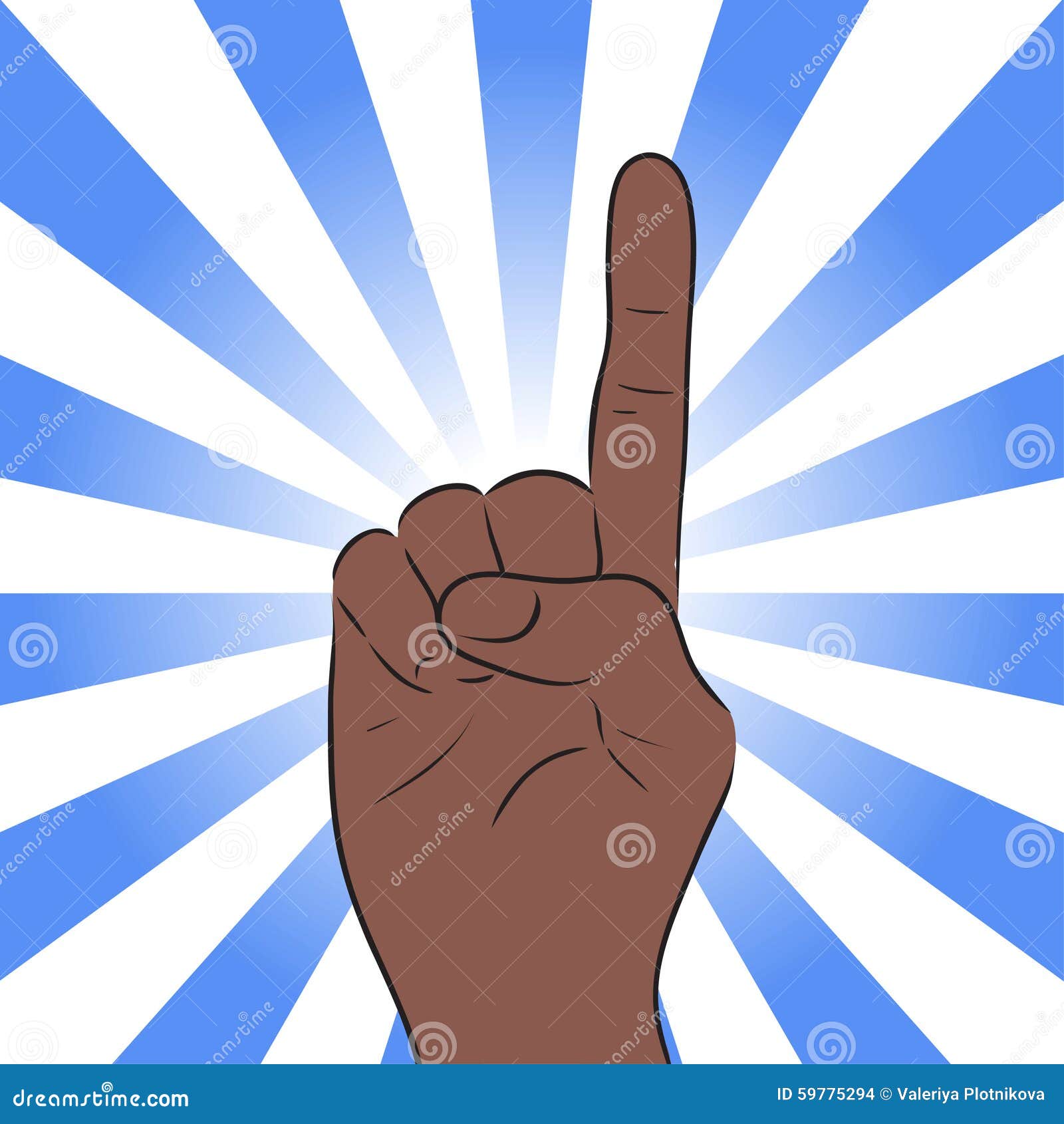 Illustration of a Hand with a Raised Finger Stock Illustration ...