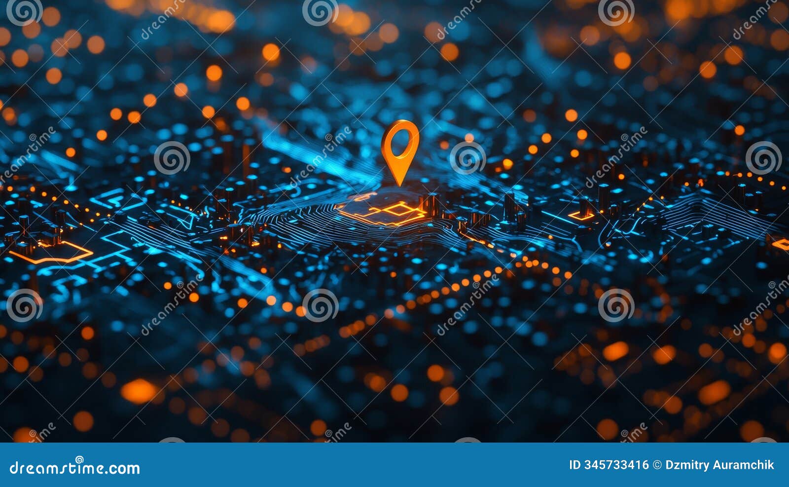 Illustration of a Hand Setting a Location on a Map with Two Pins ...