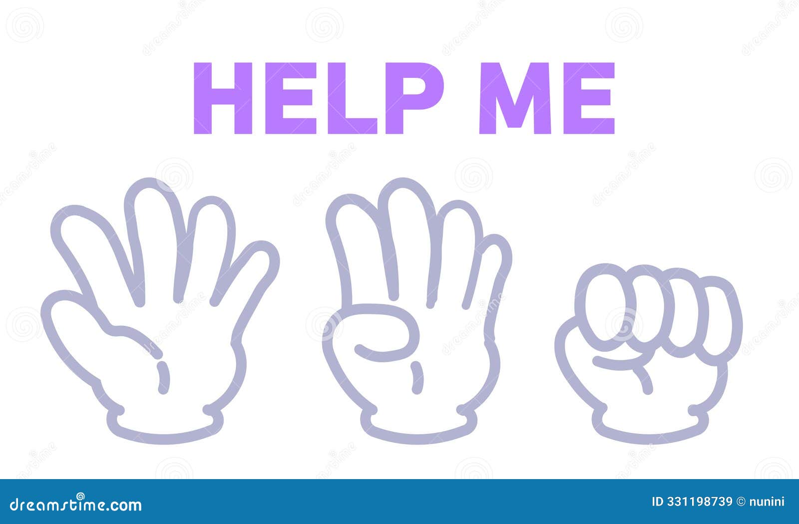 Illustration of Hand Sign Asking for Help Stock Vector - Illustration ...