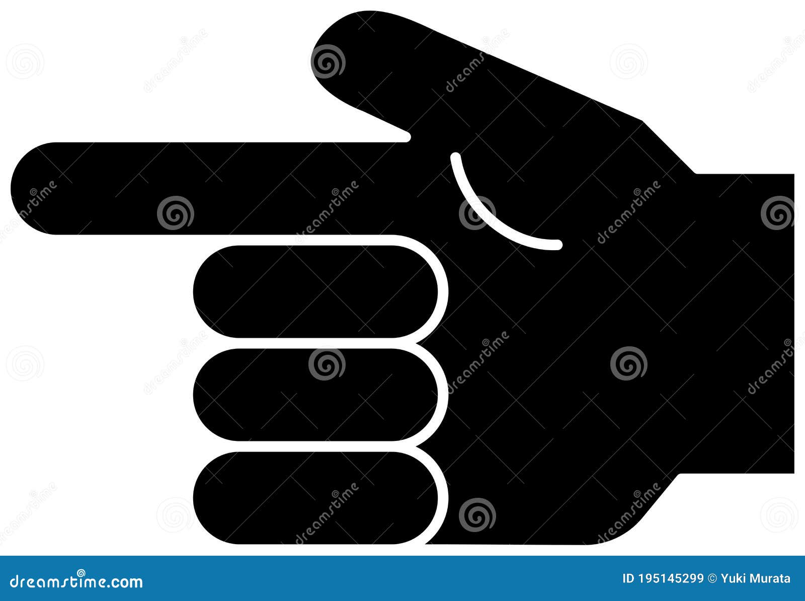 Black Illustration of a Hand Sign Stock Vector - Illustration of parts ...