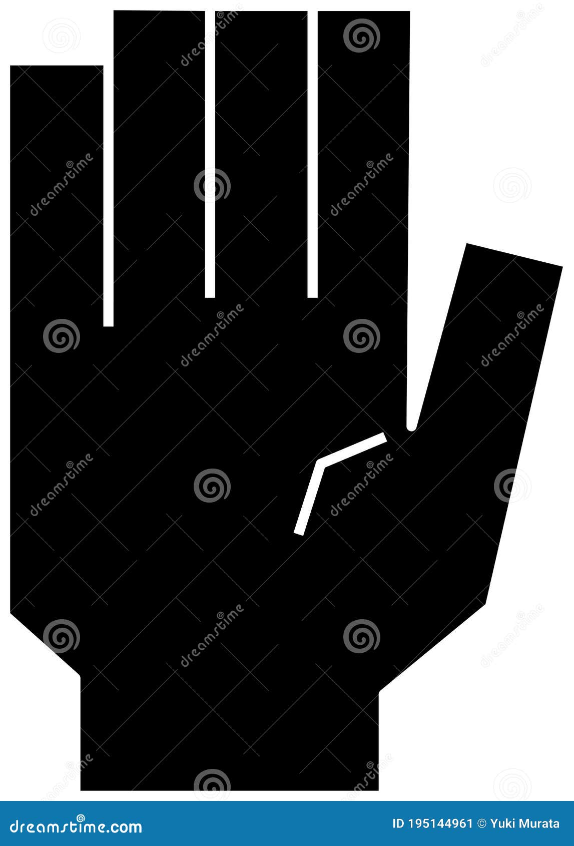 Black Illustration of a Squared Hand Sign Stock Vector - Illustration ...