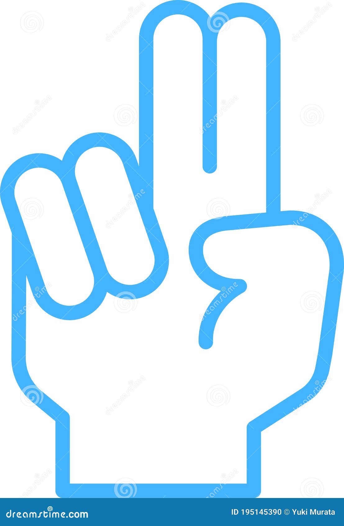 Blue Illustration of a Hand Sign Stock Vector - Illustration of ...