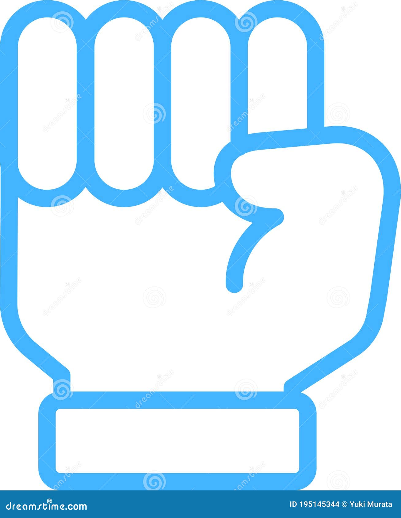 Blue Illustration of a Cute Hand Sign Stock Vector - Illustration of ...