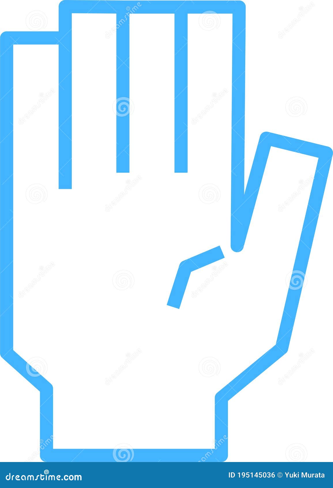 Blue Illustration of a Squared Hand Sign Stock Vector - Illustration of ...