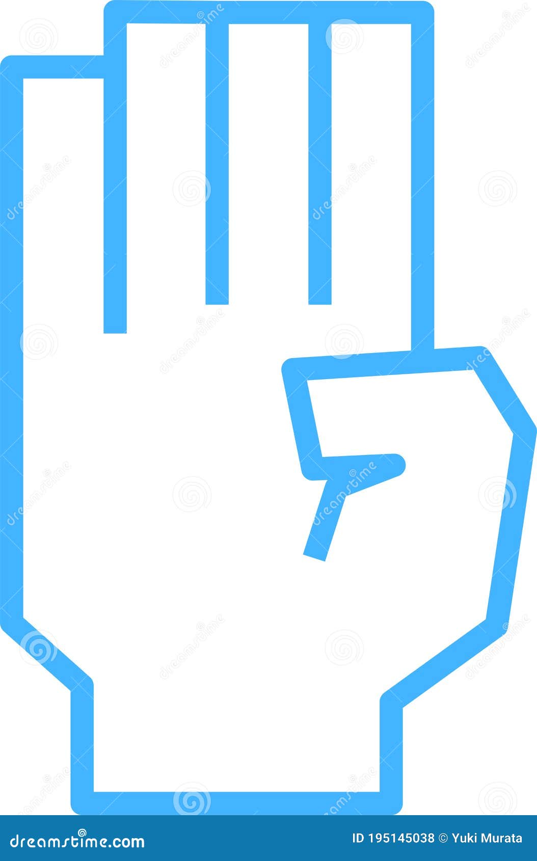 Blue Illustration of a Squared Hand Sign Stock Vector - Illustration of ...