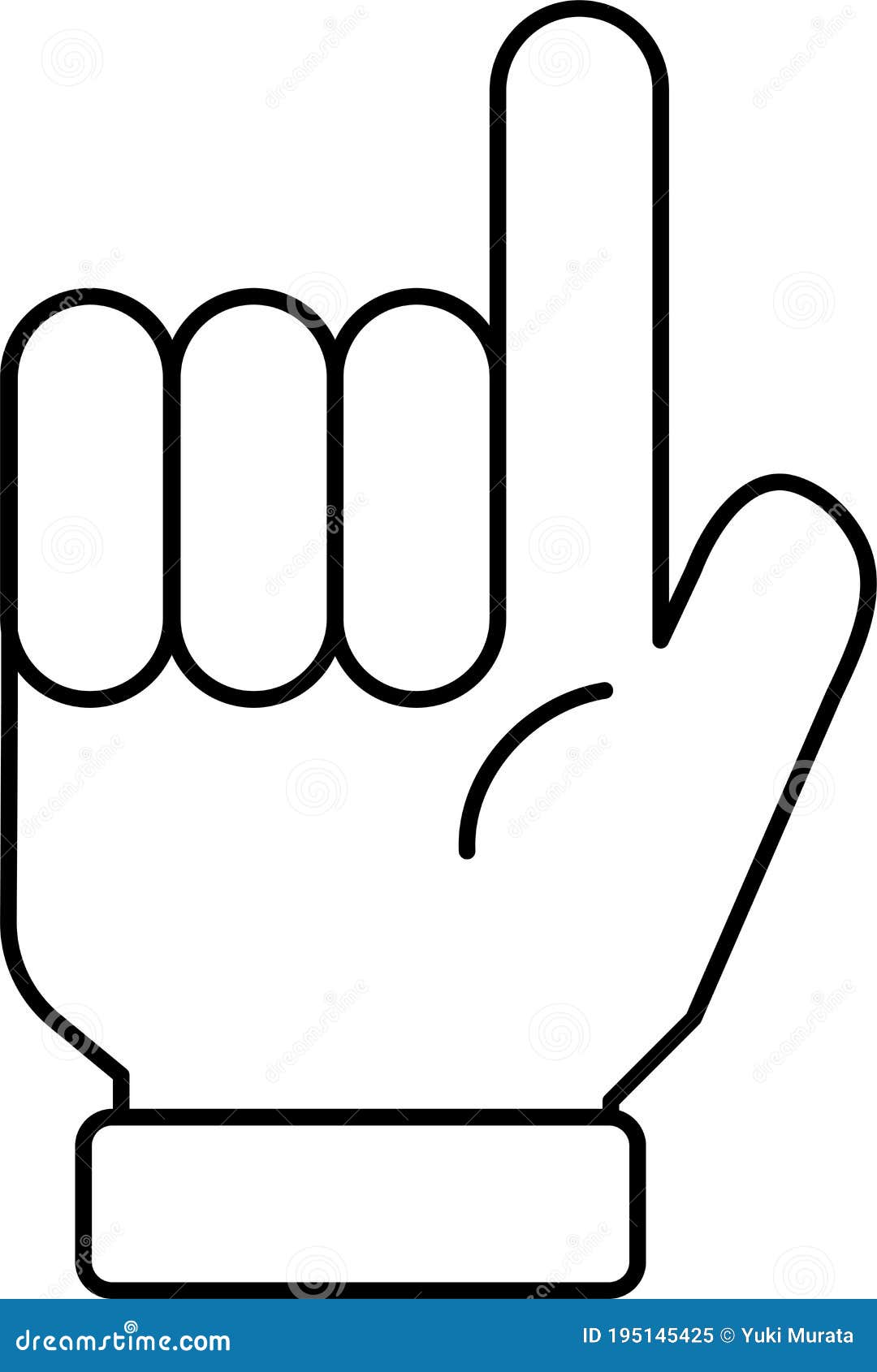 Monochrome Illustration of a Hand Sign Stock Vector - Illustration of ...