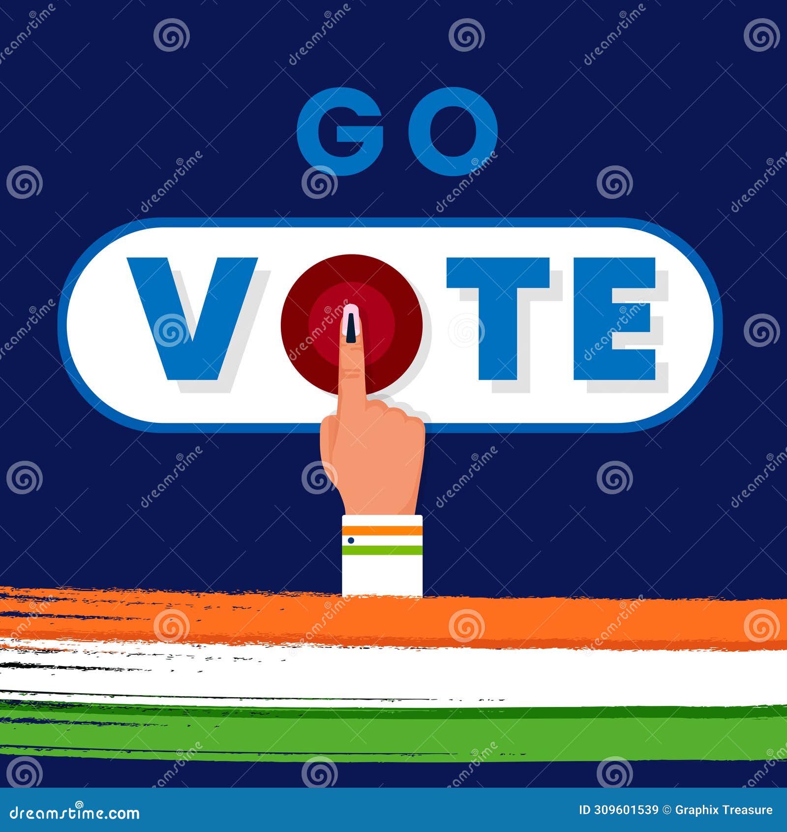 Illustration Of Hand With Voting Sign Of India Picture. Image: 309601539
