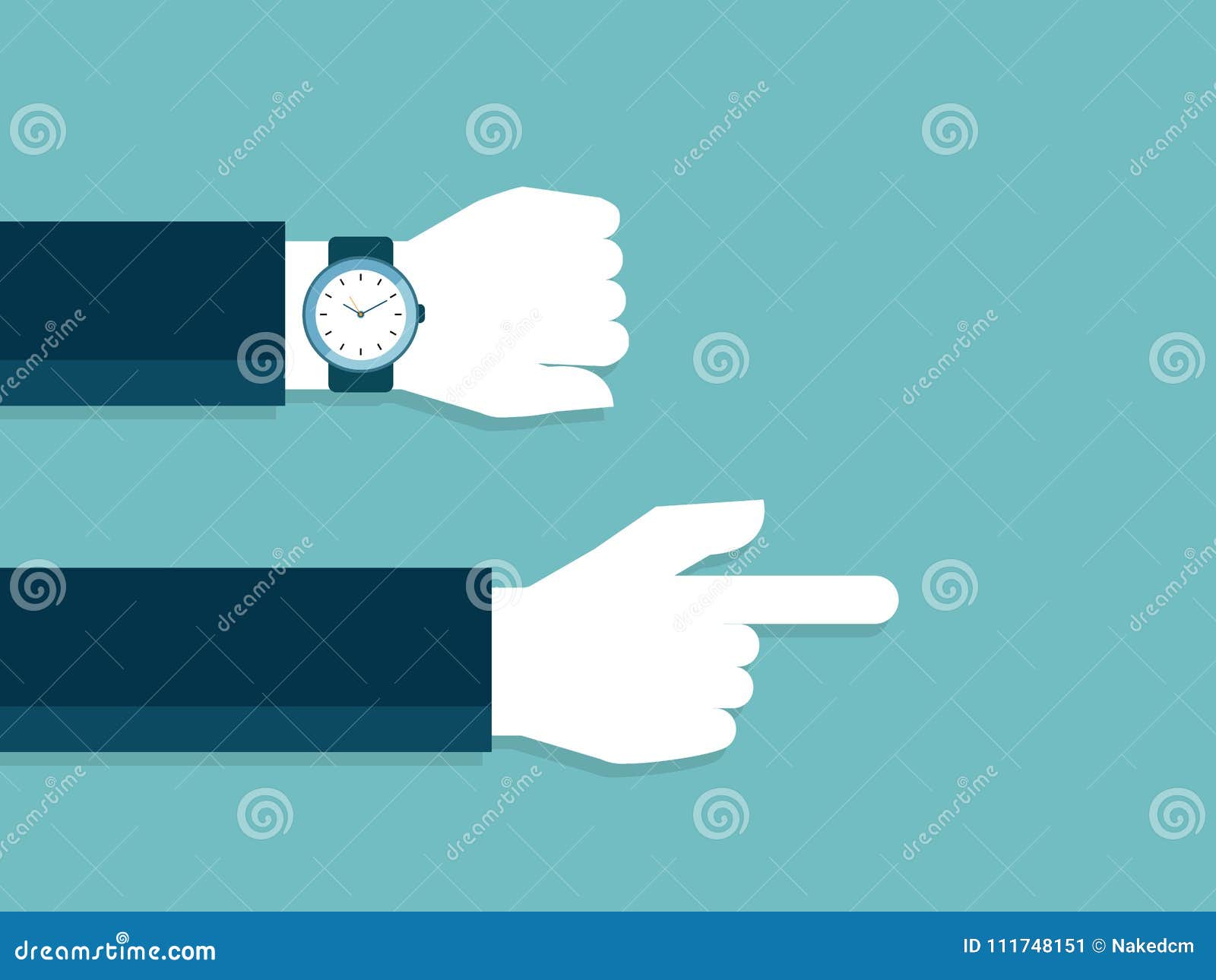 Illustration of Hand and Watch with Late Time Pointing To Go Work Stock ...