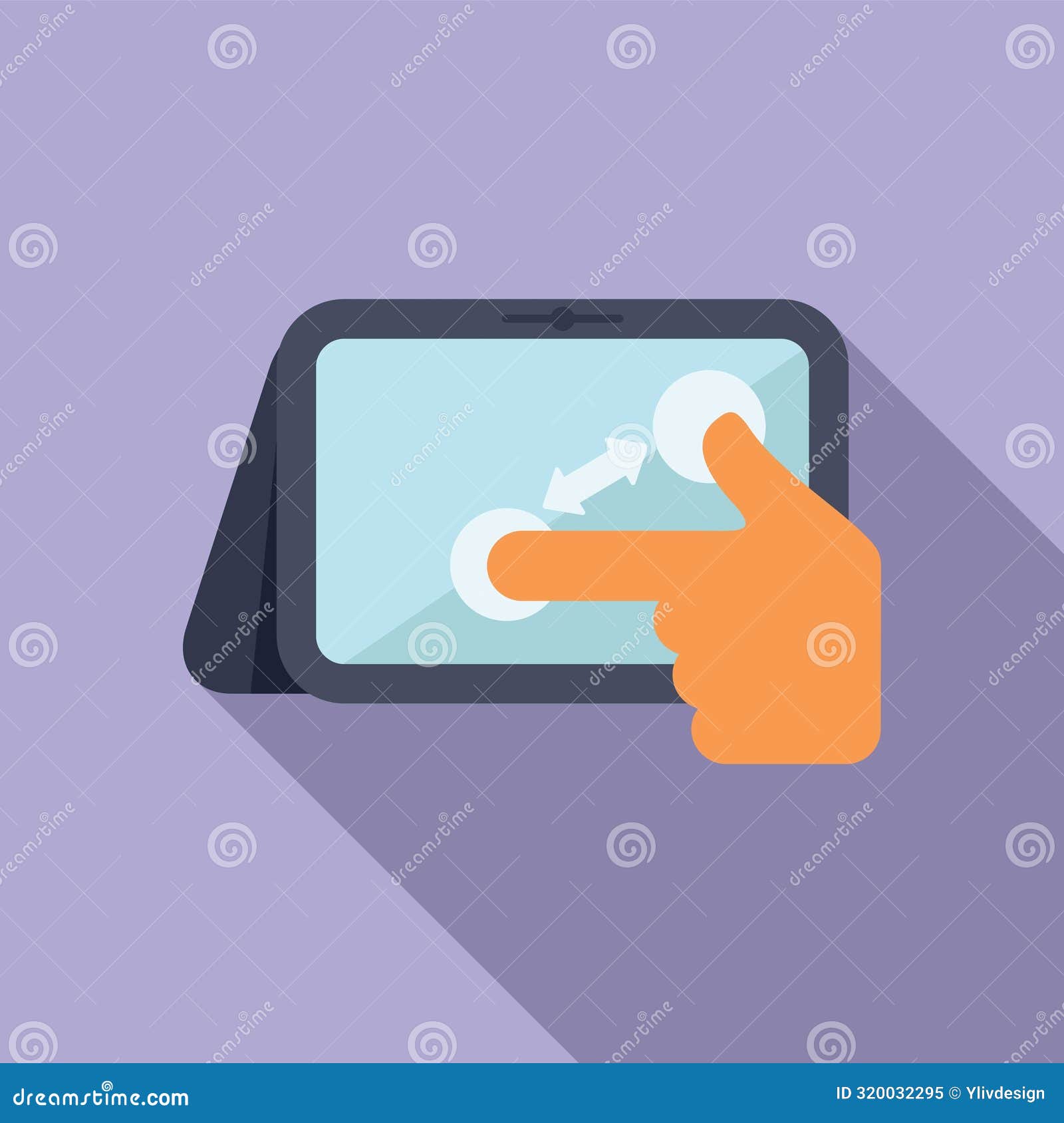 Hand Zooming On Touchscreen With Two Fingers Icon Vector Illustration ...