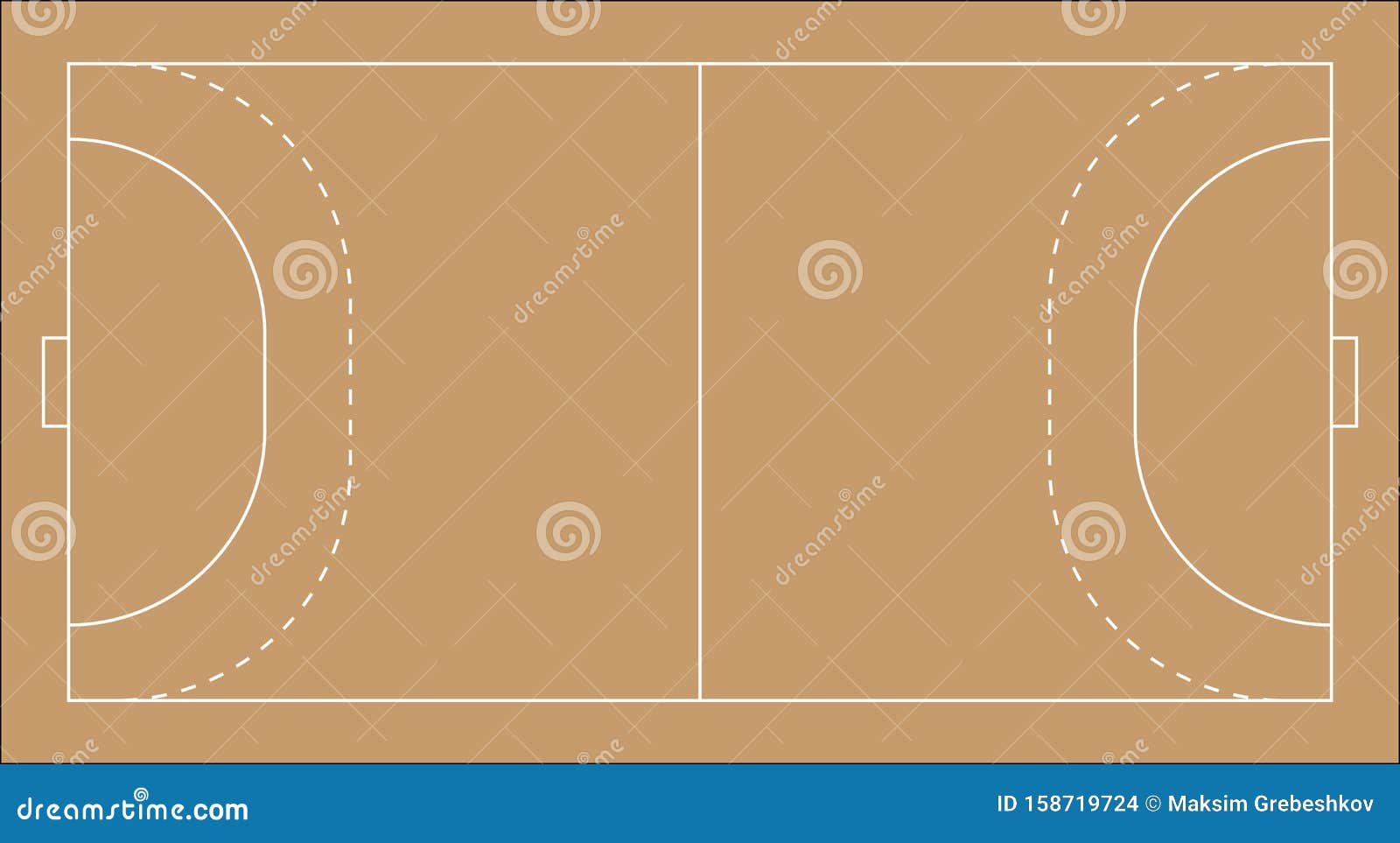Illustration of a Handball Field Stock Illustration - Illustration of ...