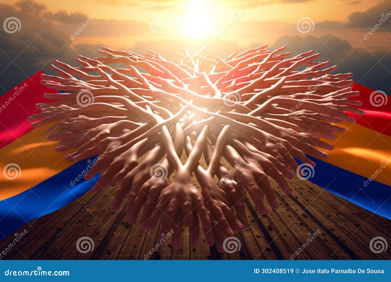Illustration of Hands Forming a Bridge with Stock Illustration ...