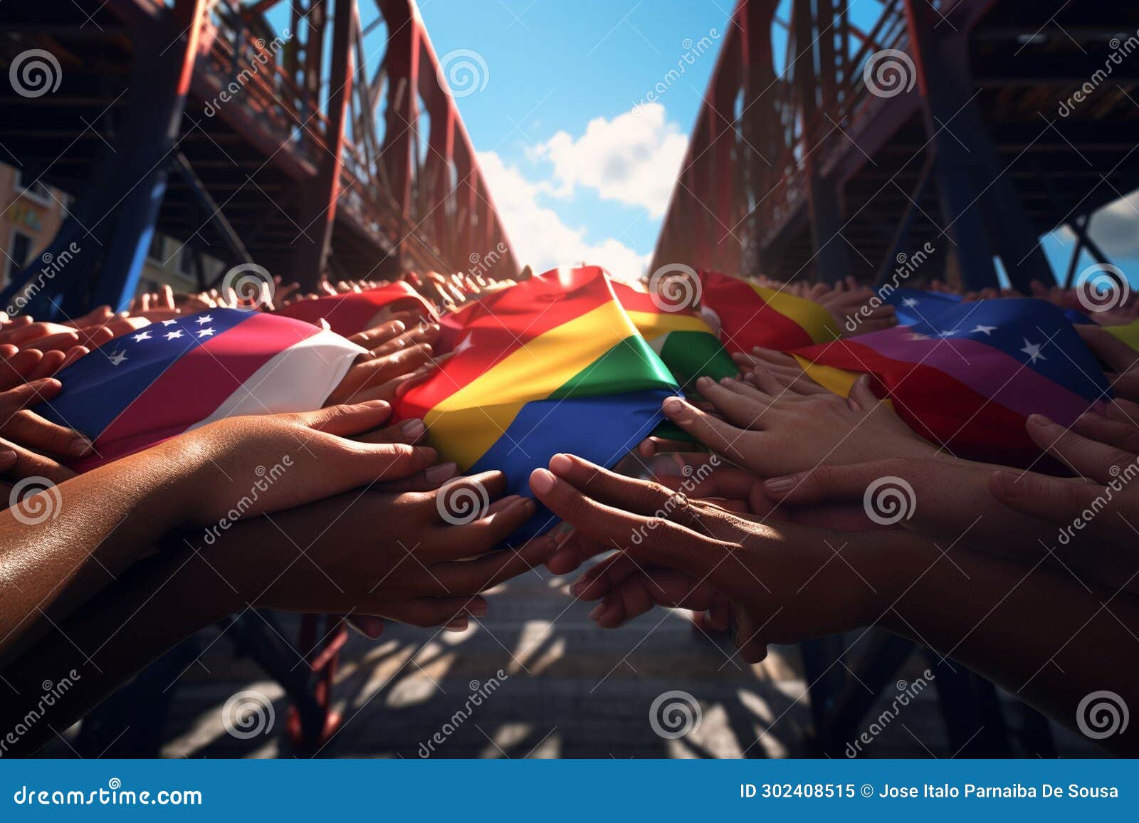 Illustration of Hands Forming a Bridge with Stock Illustration ...