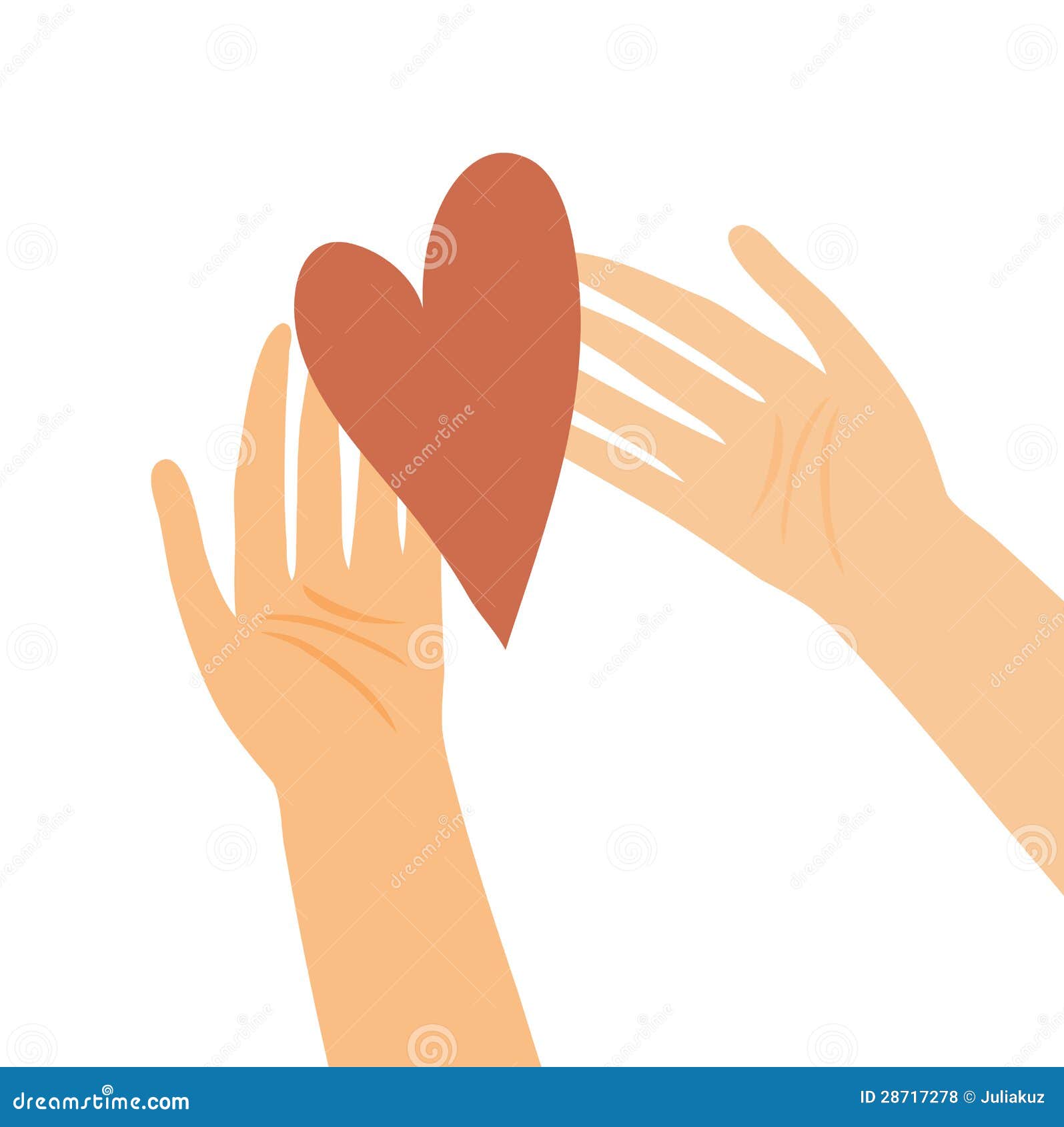 Illustration of Hands with Heart Stock Vector - Illustration of heart ...