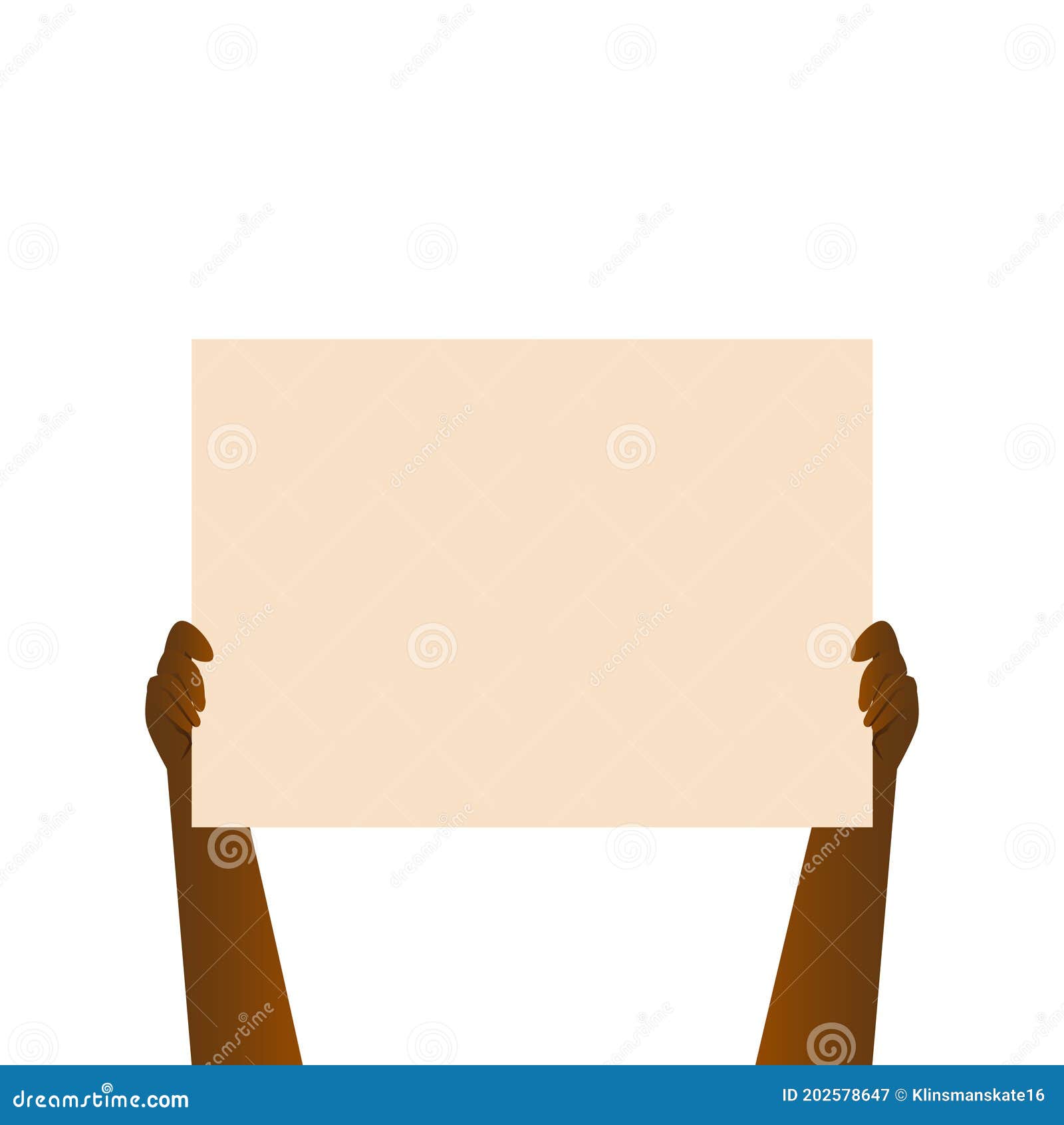 Illustration Hands Holding Blank Placard Design Stock Illustration ...
