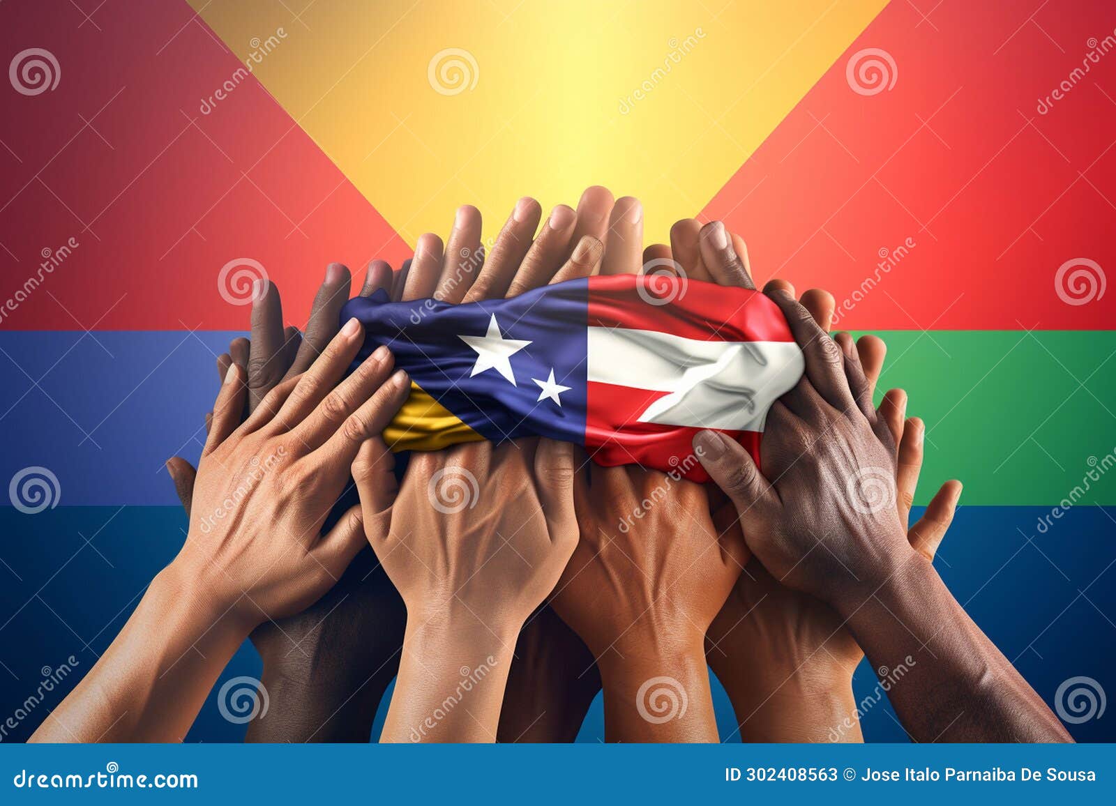 Illustration of Hands Holding Diverse Hispanic Stock Illustration ...