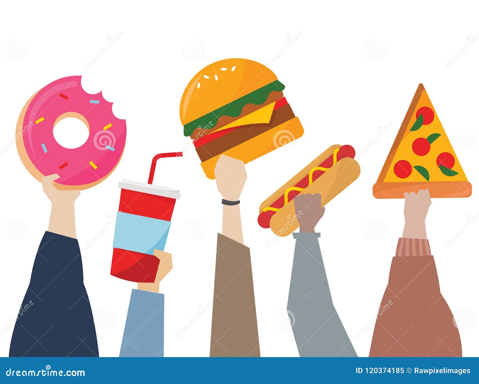 3D Food. Junk Food With Theme Of Reduce, Reuse, Recycle. Contains Dump ...