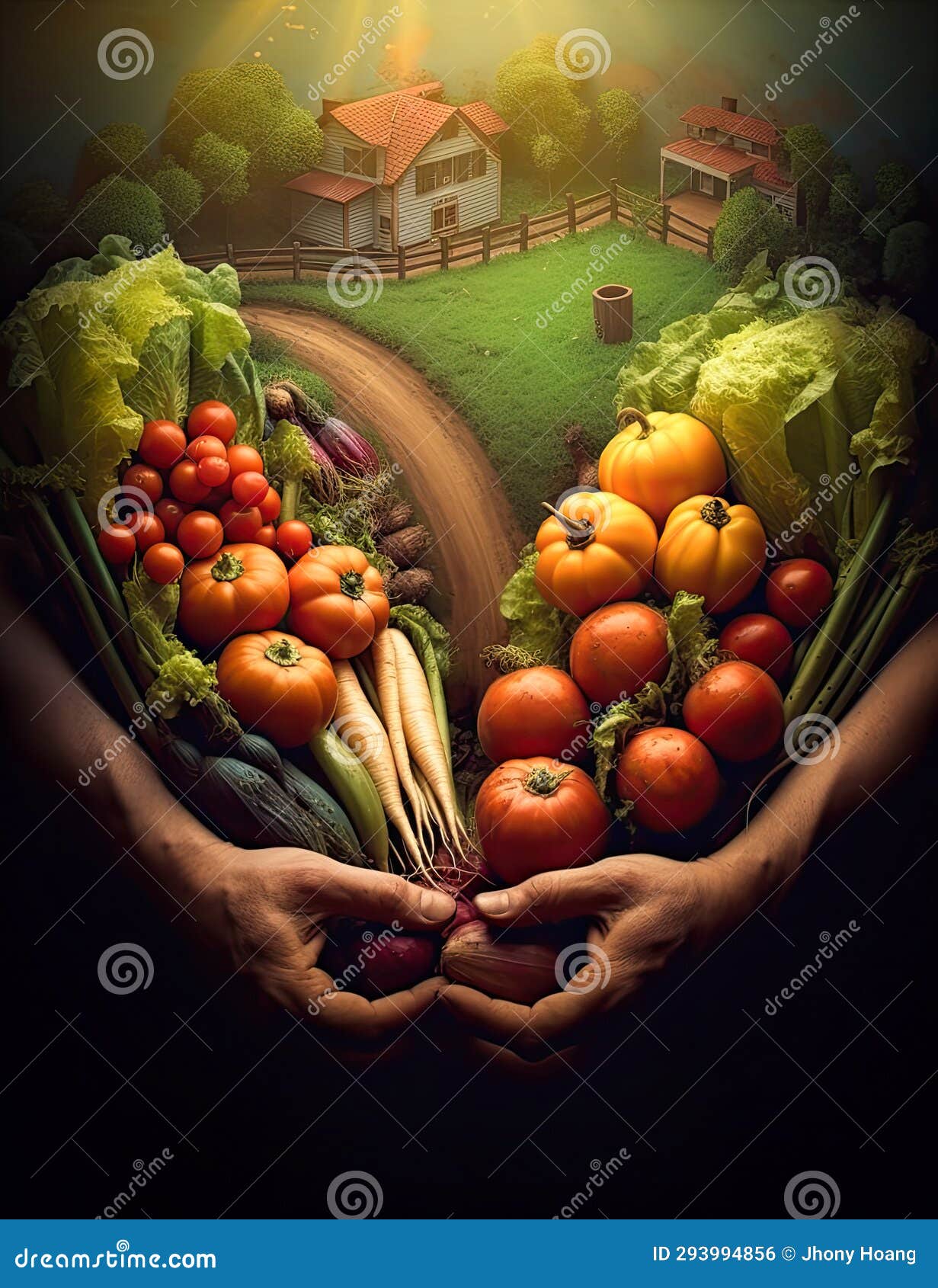 Illustration Hands Holding Various Types of Vegetables Stock ...